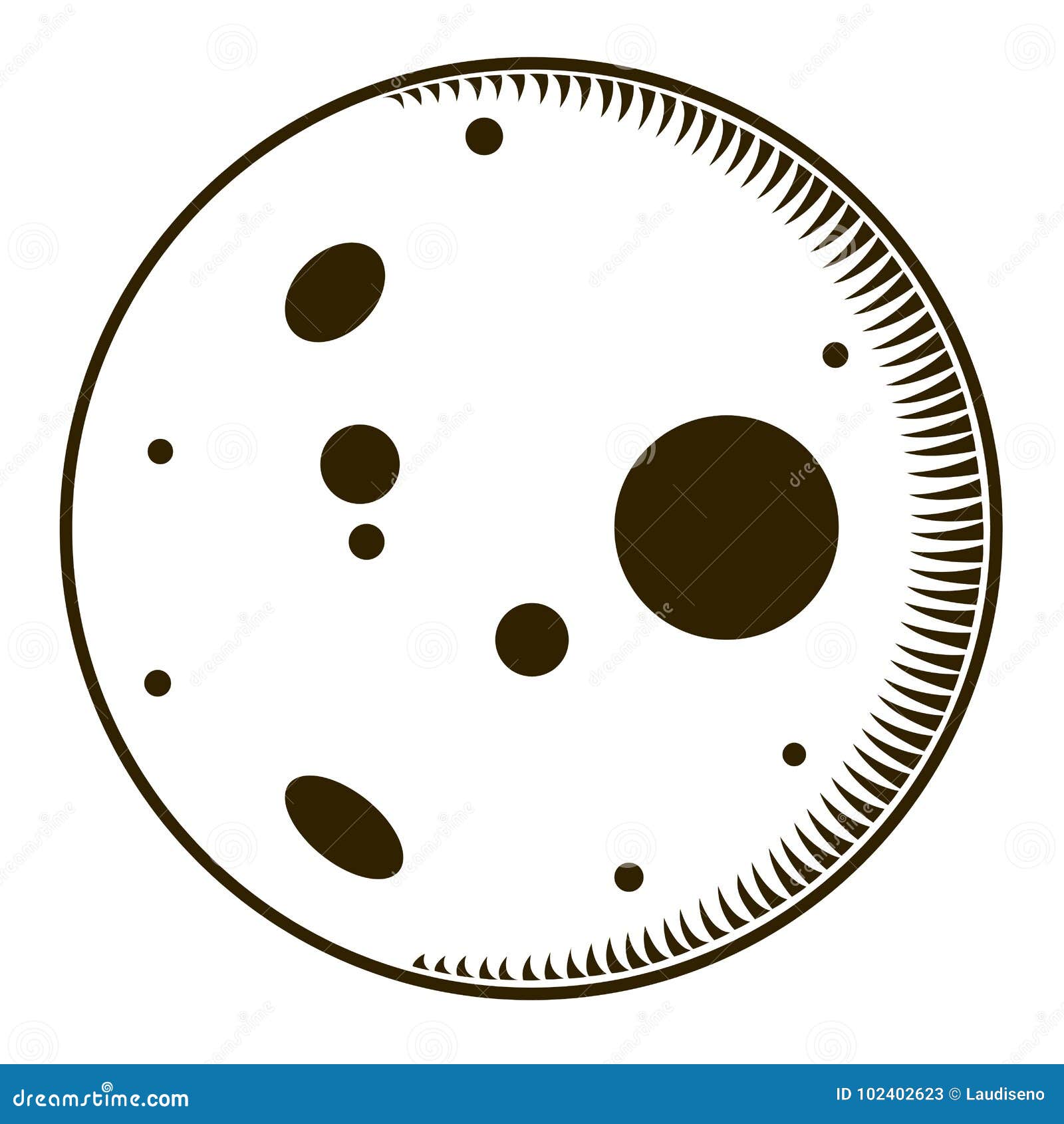 Outline of a moon stock vector. Illustration of moon - 102402623