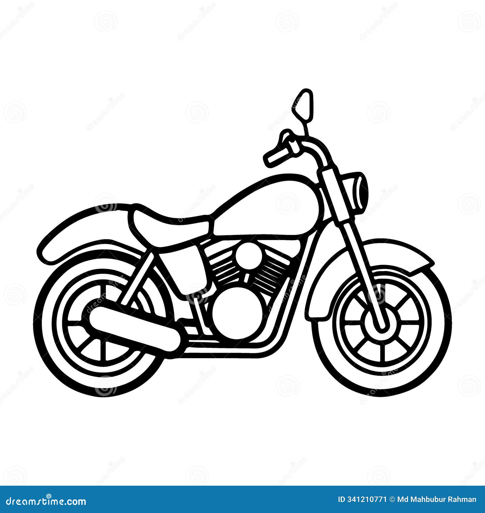 Outline Motorcycle Vector Art for Graphic Projects Stock Illustration ...