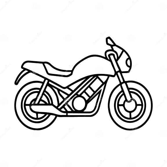 Outline Motorcycle Vector Art for Graphic Projects Stock Illustration ...