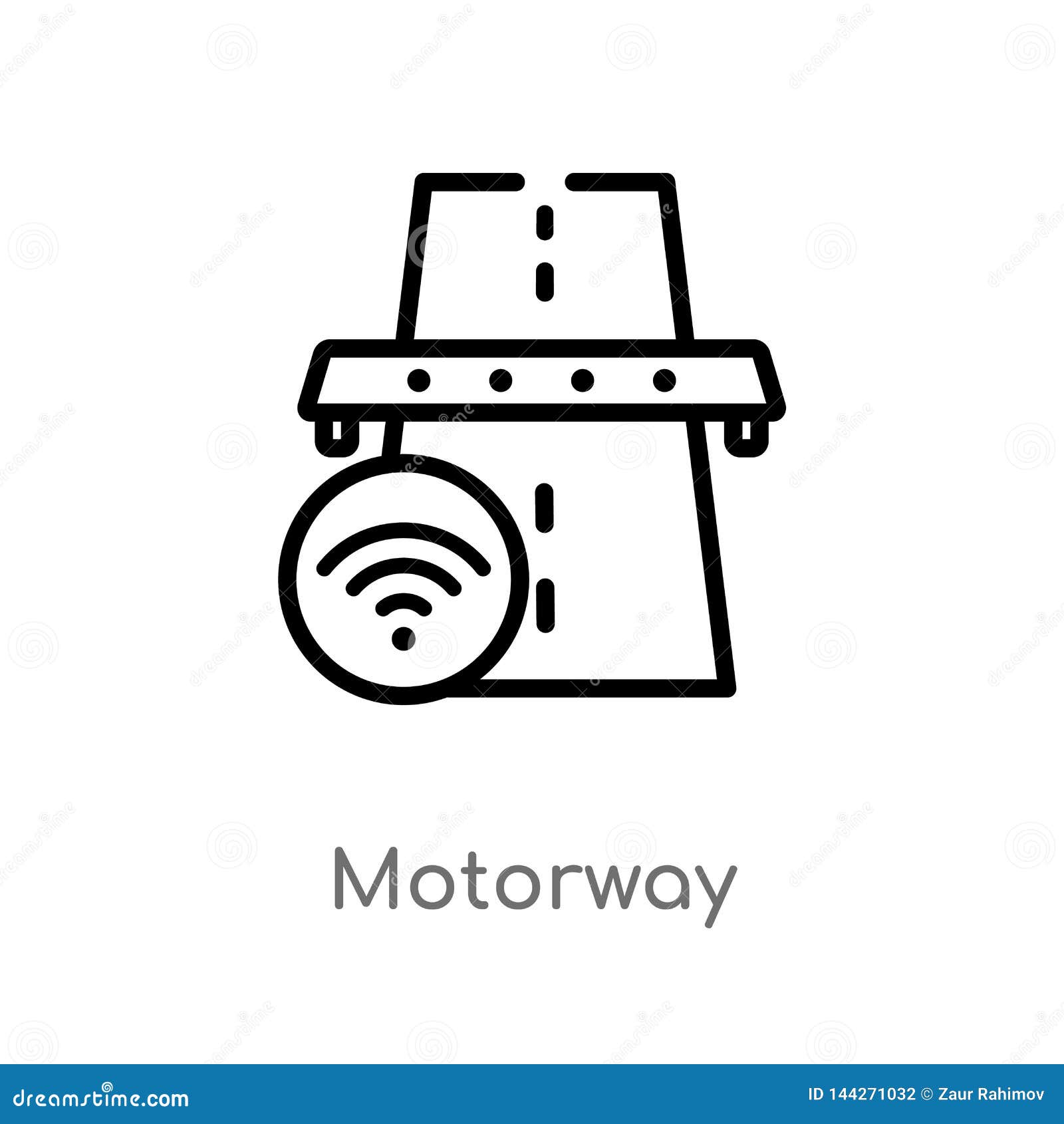 Outline Motorway Vector Icon. Isolated Black Simple Line Element ...