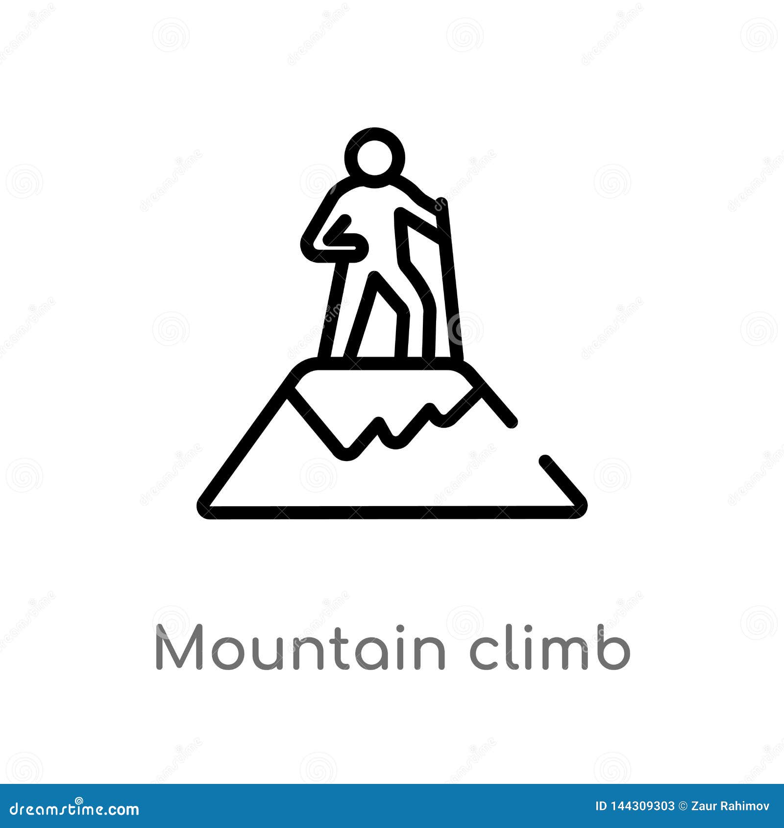 Outline Mountain Climb Vector Icon. Isolated Black Simple Line Element ... Outline Mountain Climb Vector Icon. Isolated Black Simple Line Element ...