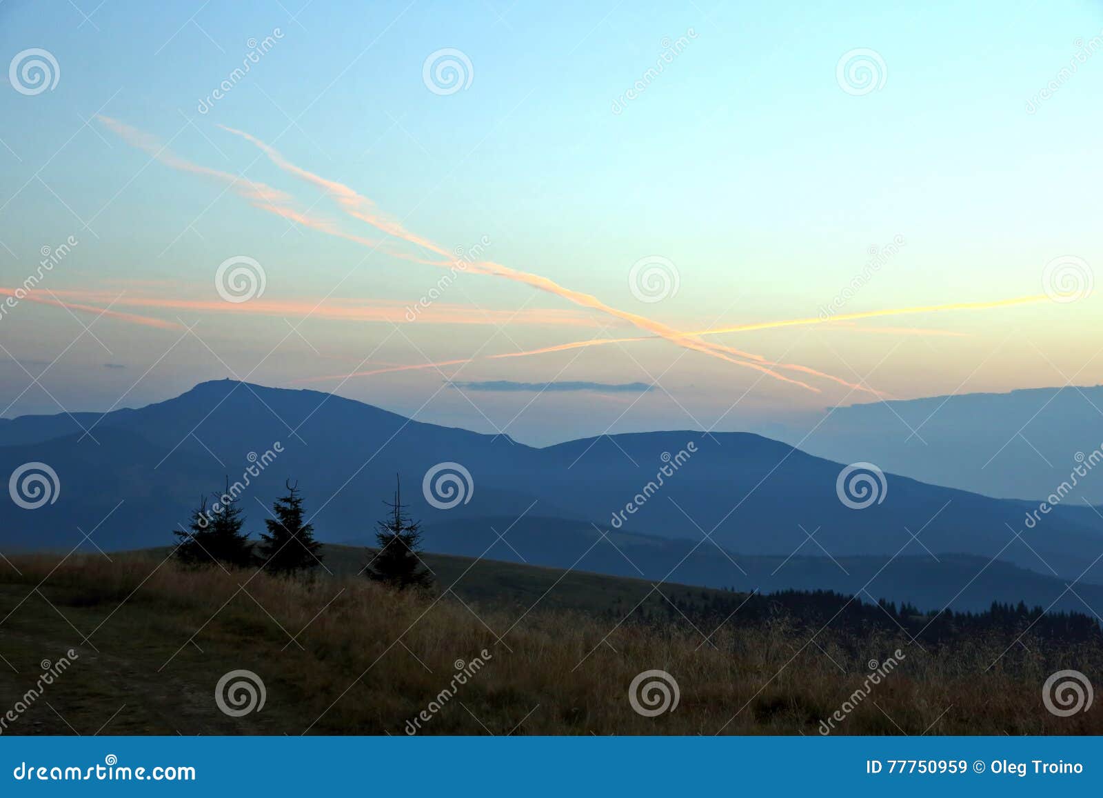 Outline of the Mountains before Dawn Stock Image - Image of scene, dawn ...