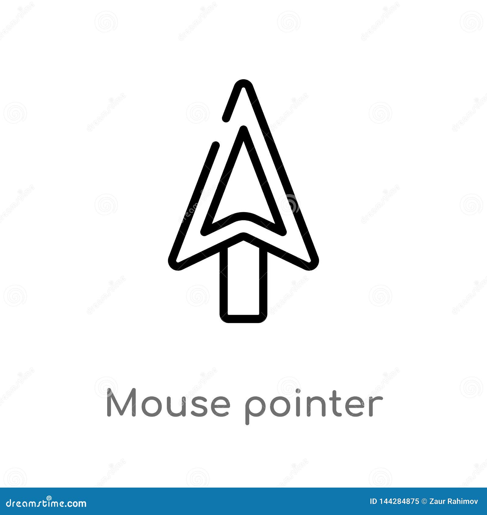 Outline Mouse Pointer Vector Icon. Isolated Black Simple Line Element ...