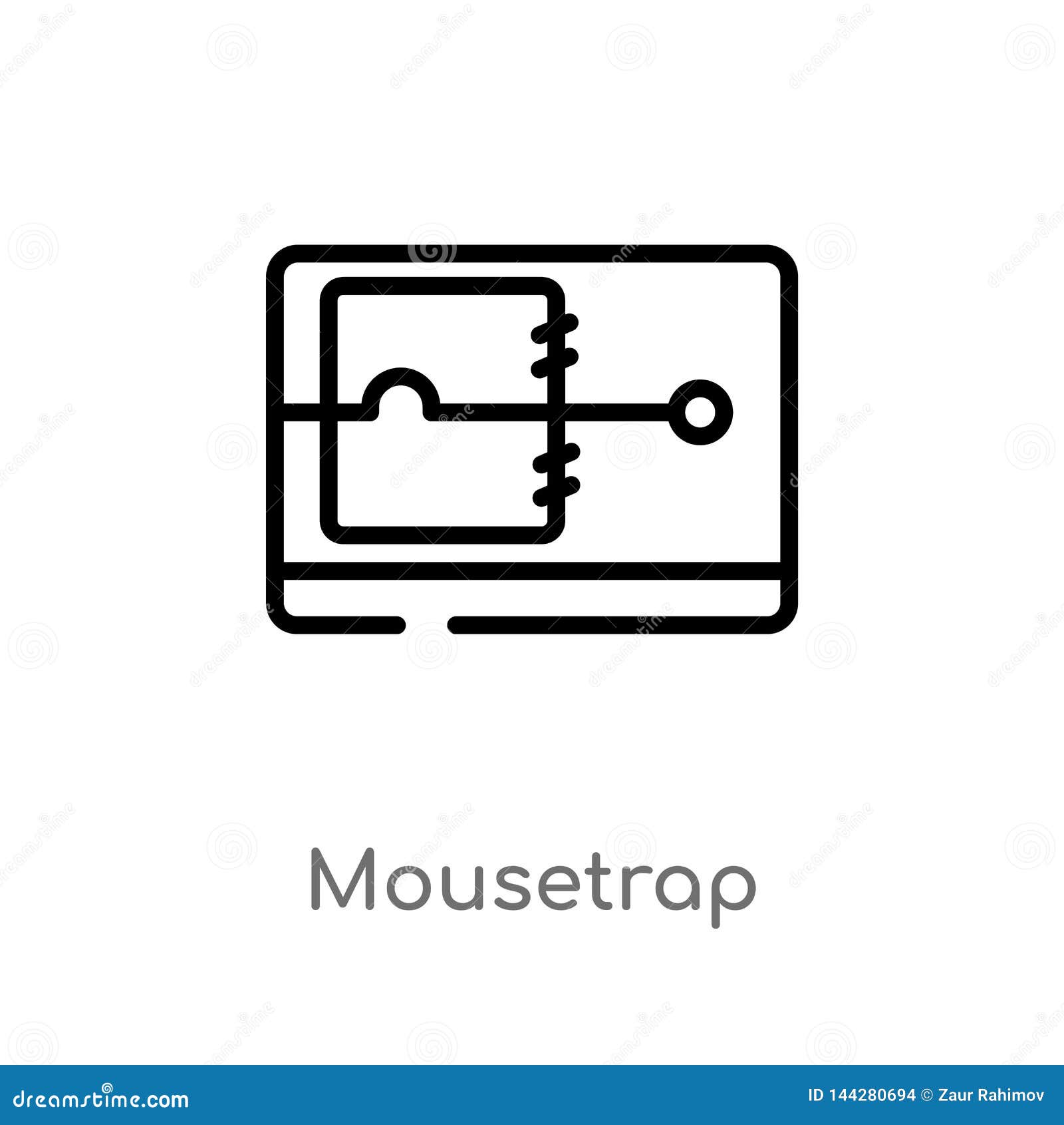 Outline Mousetrap Vector Icon. Isolated Black Simple Line Element ...