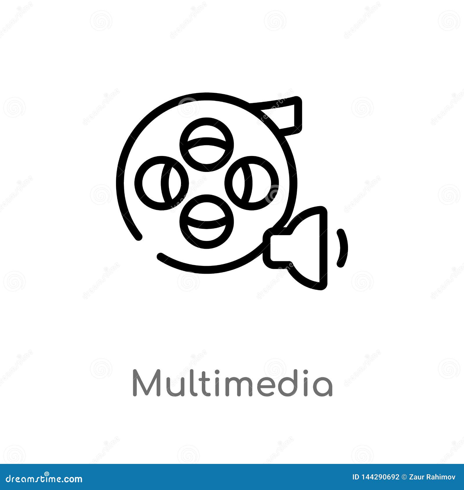 Outline Multimedia Vector Icon. Isolated Black Simple Line Element ...