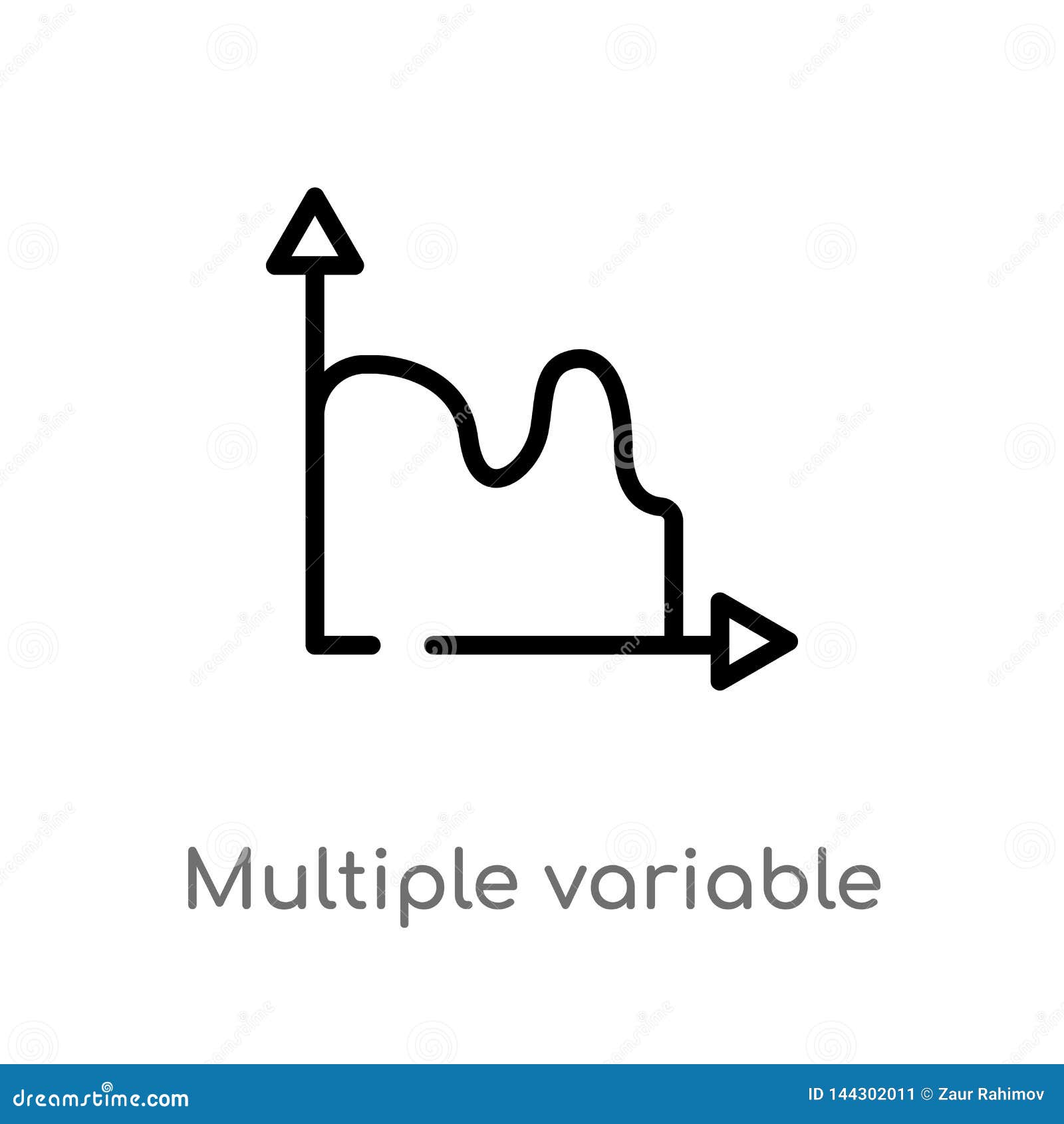 Outline Multiple Variable Continuous Chart Vector Icon. Isolated Black Simple Line Element ...