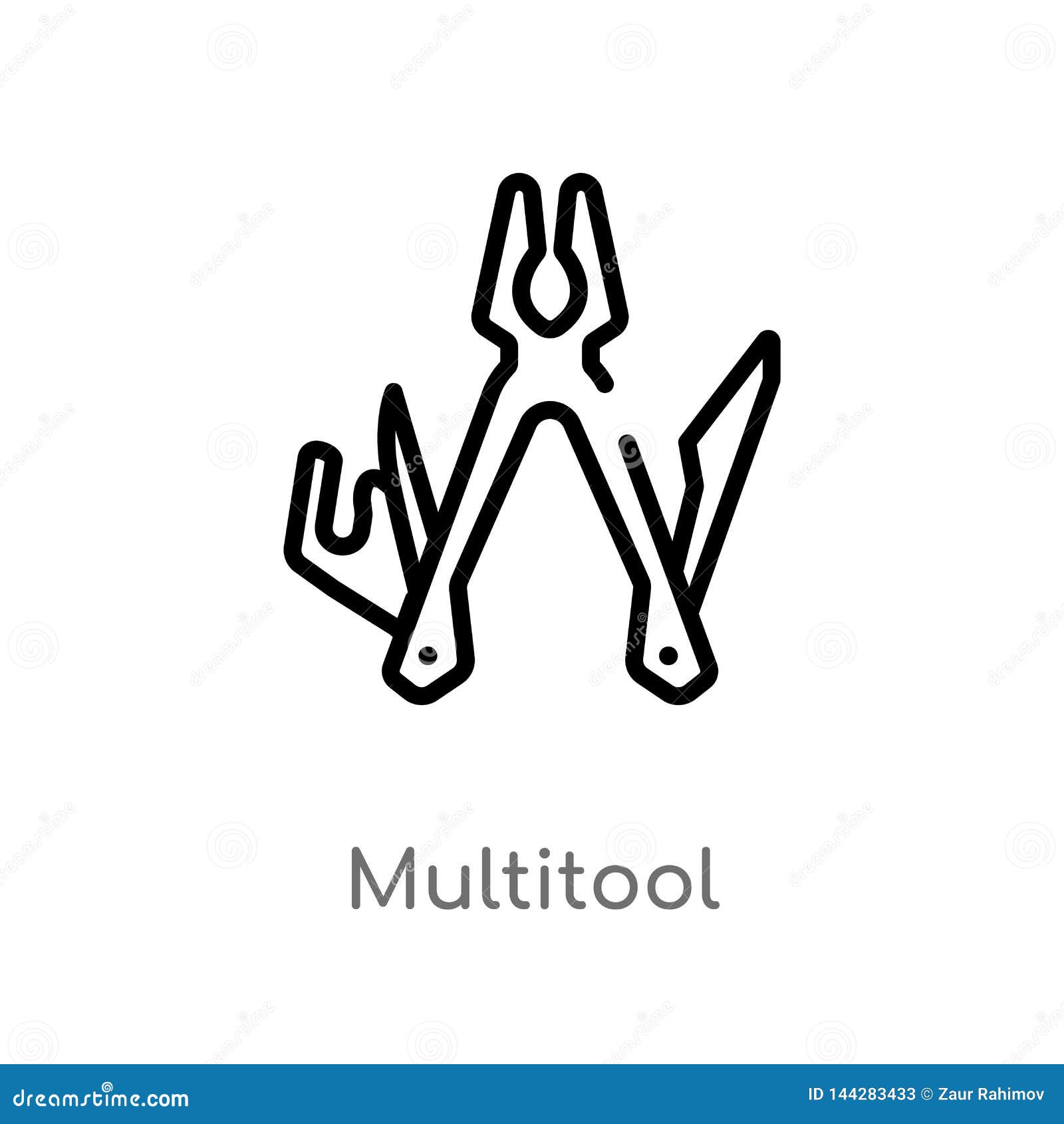 Outline Multitool Vector Icon. Isolated Black Simple Line Element ...