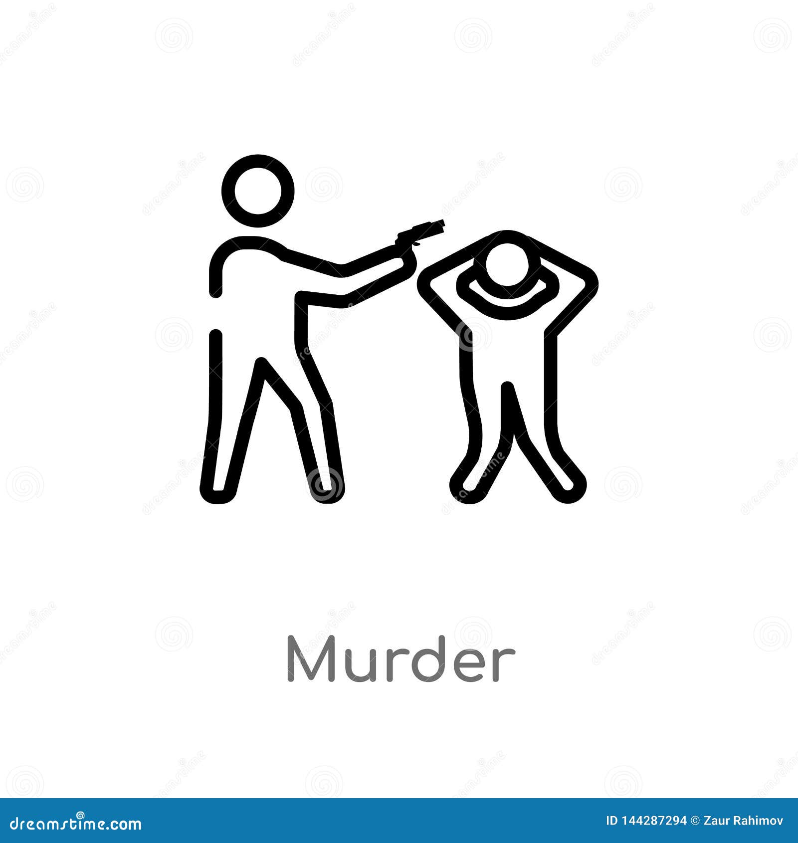 Outline Murder Vector Icon. Isolated Black Simple Line Element ...