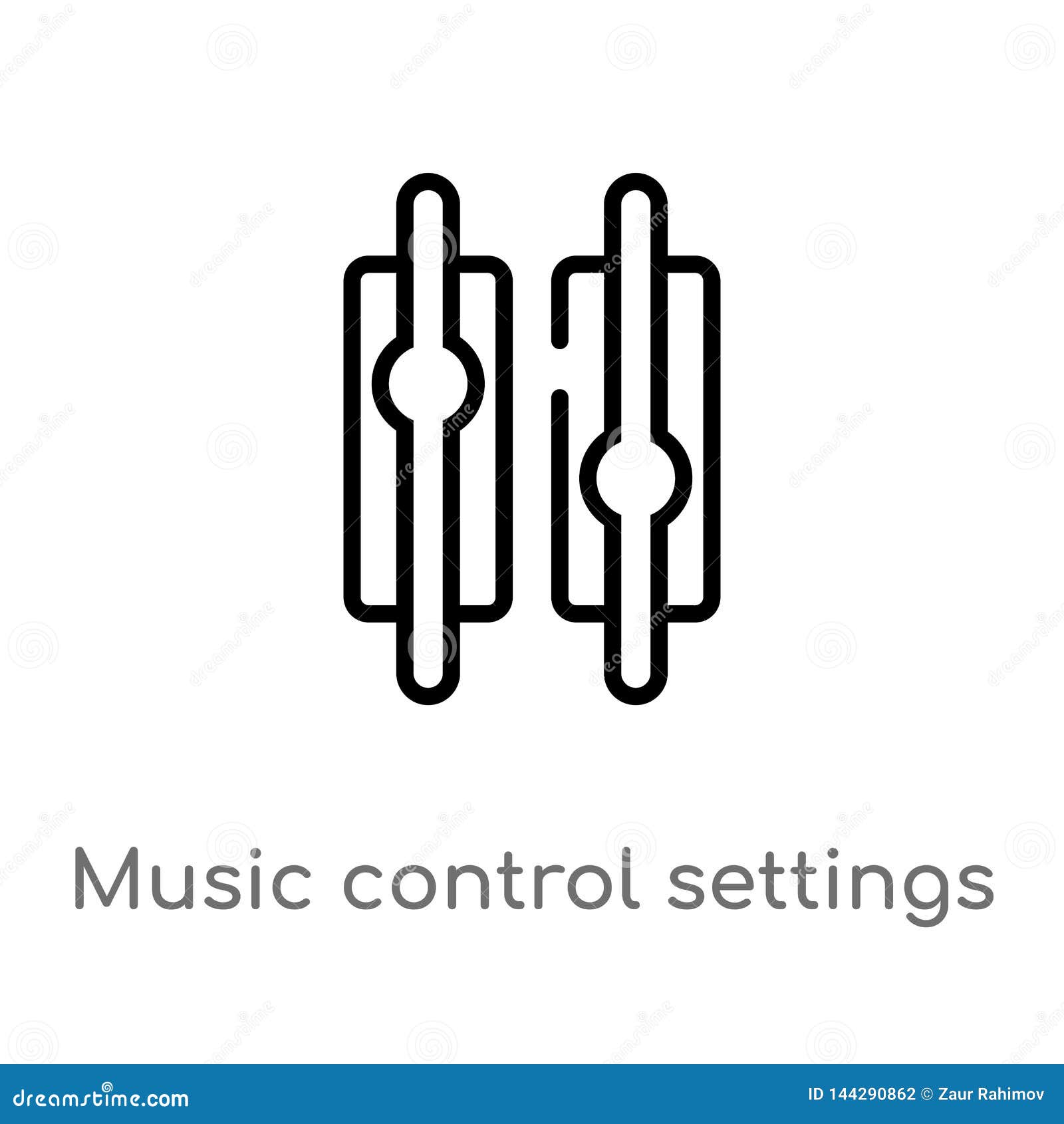 Outline Music Control Settings Button Vector Icon. Isolated Black ...