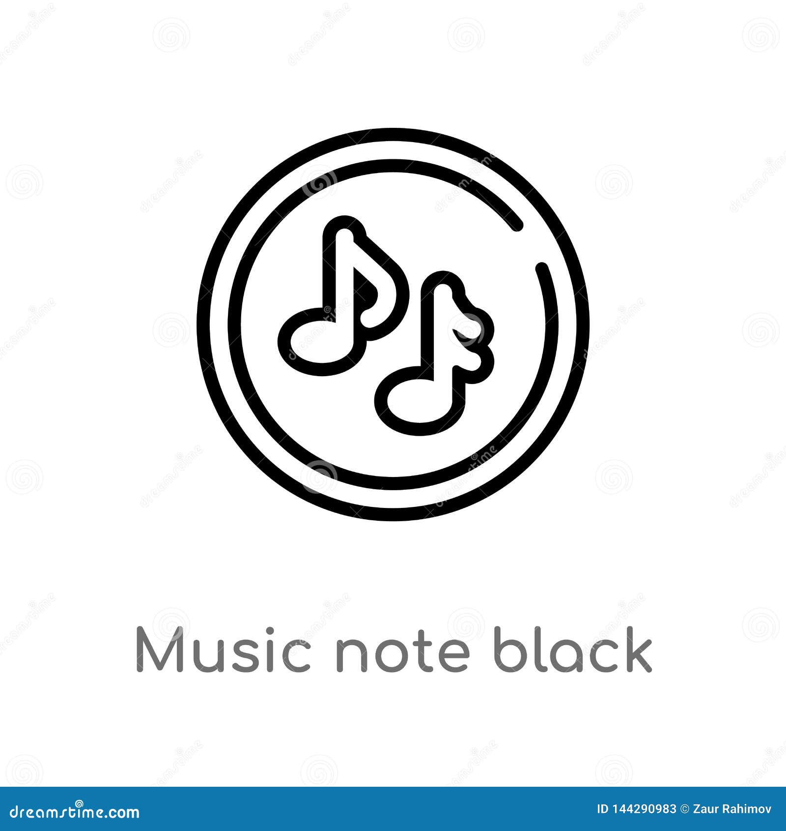 Outline Music Note Black Vector Icon. Isolated Black Simple Line ...