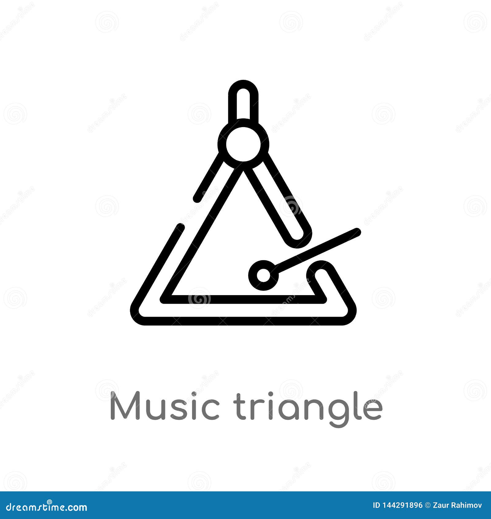 Outline Music Triangle Vector Icon. Isolated Black Simple Line Element ...