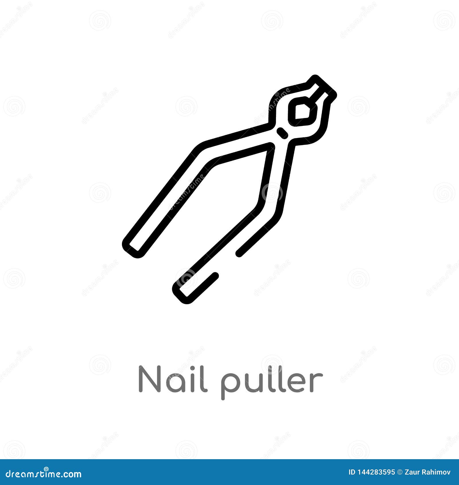 Outline Nail Puller Vector Icon. Isolated Black Simple Line Element ...