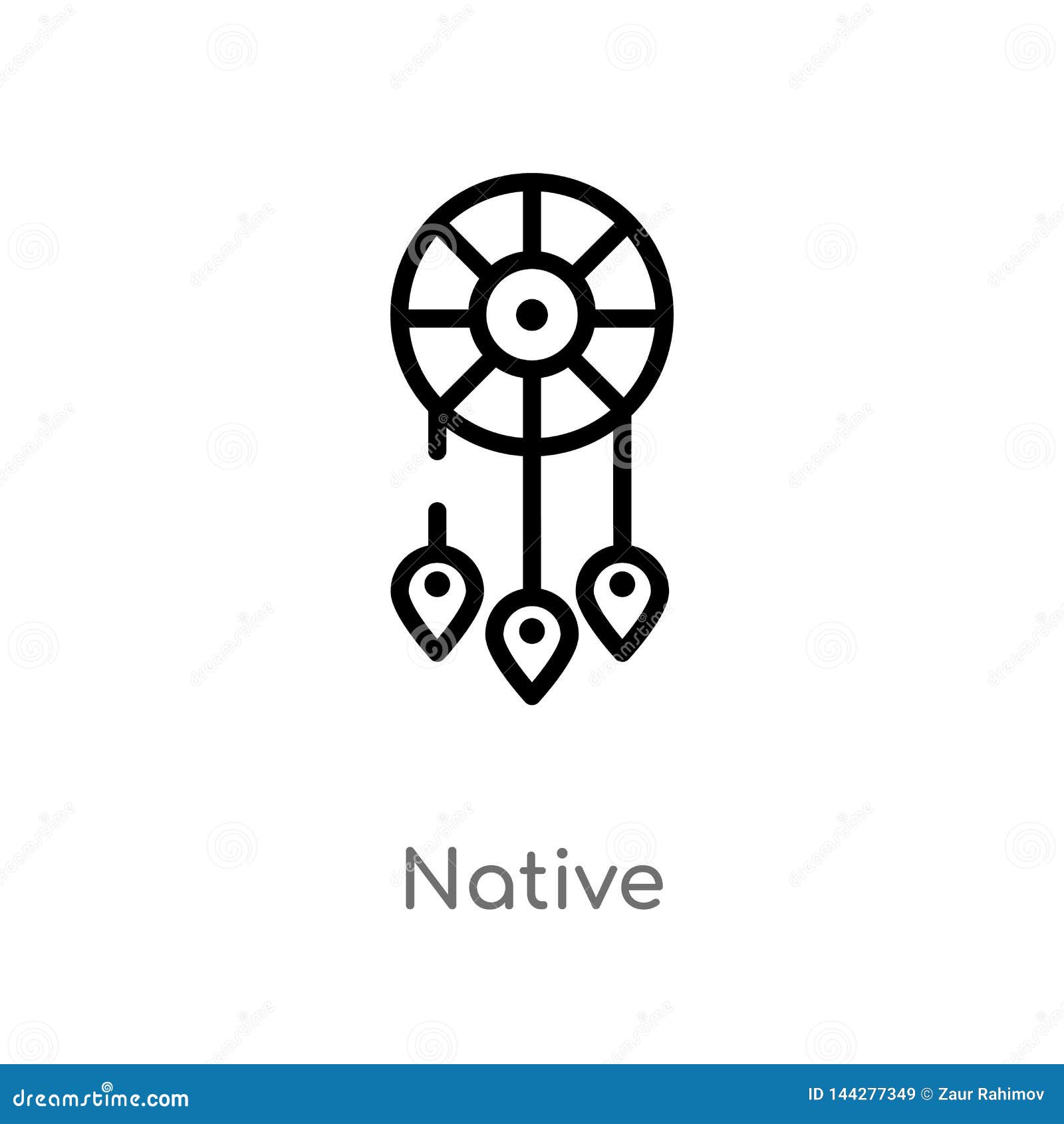 Outline Native Vector Icon. Isolated Black Simple Line Element ...