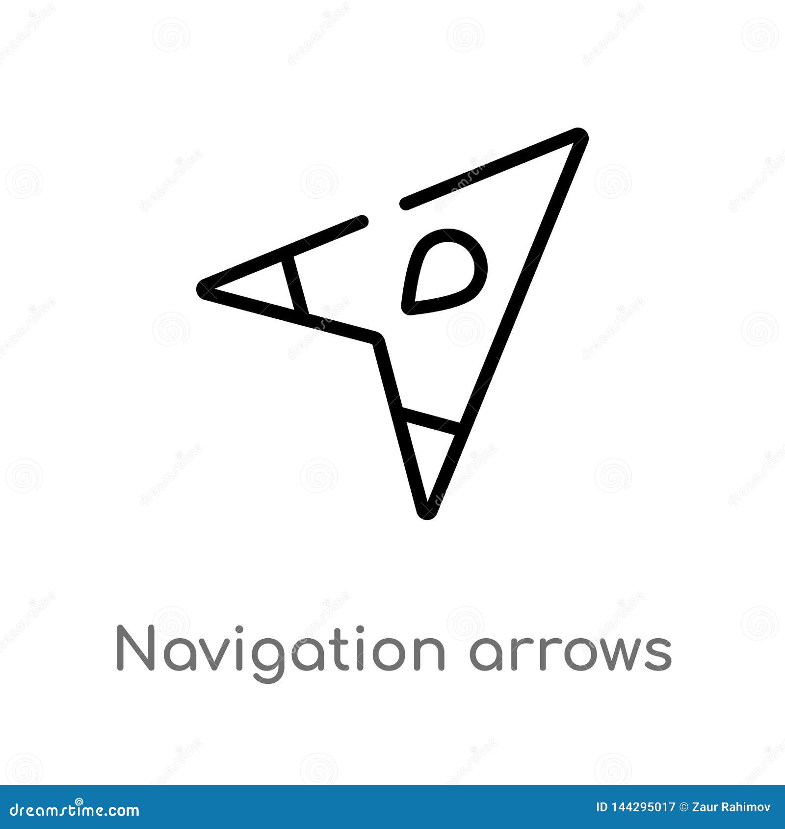 Outline Navigation Arrows Vector Icon. Isolated Black Simple Line ...