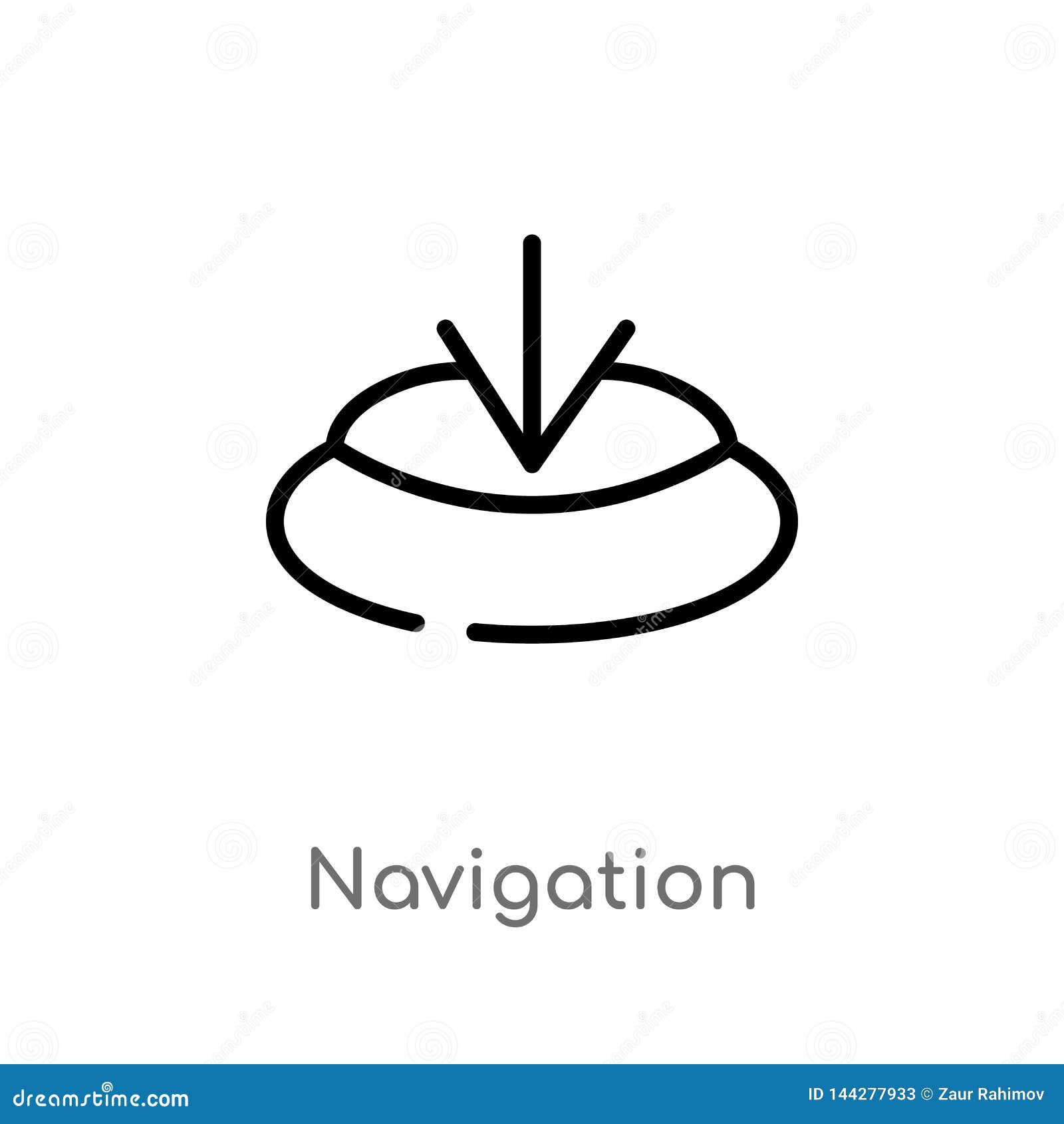 Outline Navigation Vector Icon. Isolated Black Simple Line Element ...