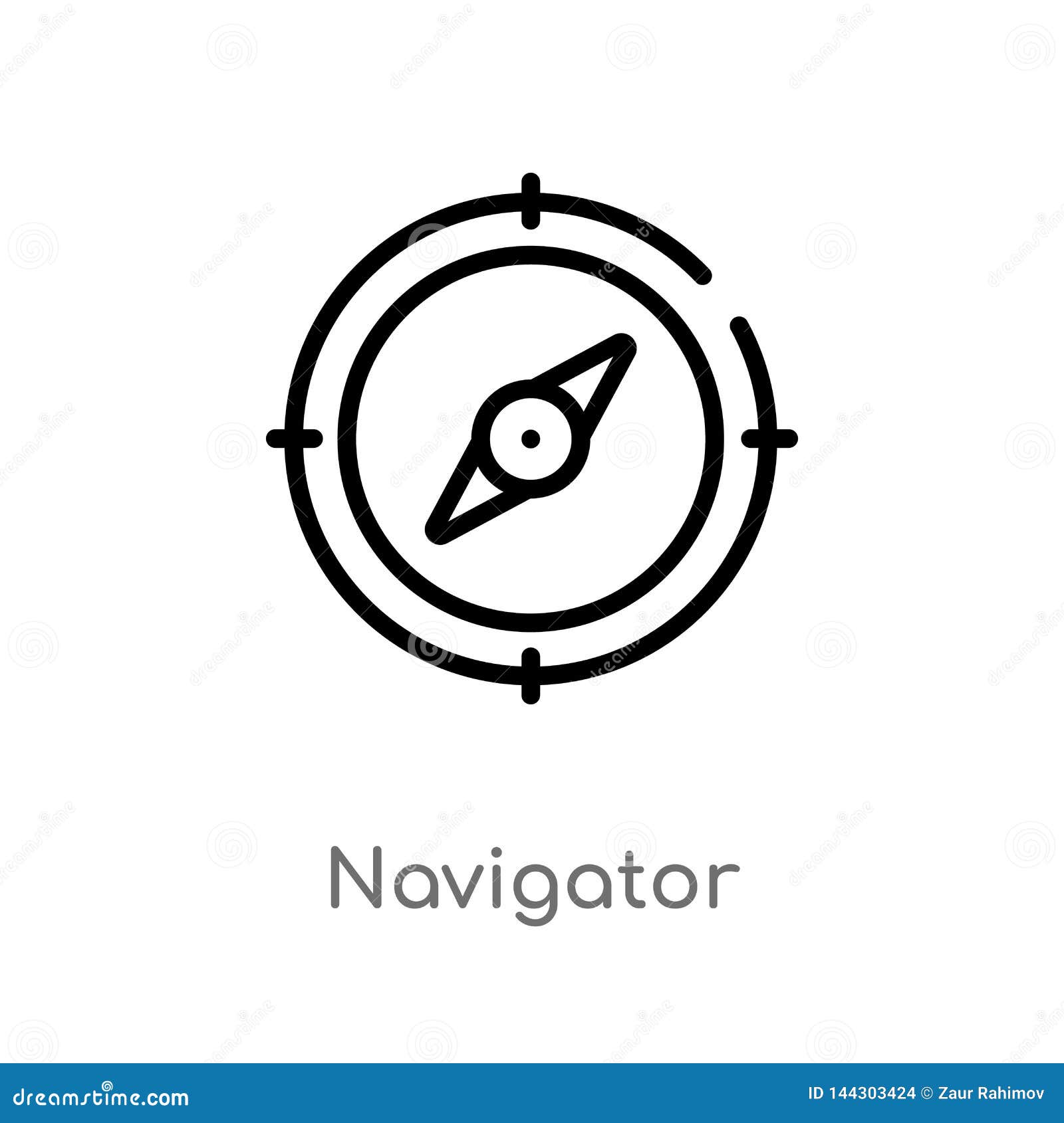 Outline Navigator Vector Icon. Isolated Black Simple Line Element ...