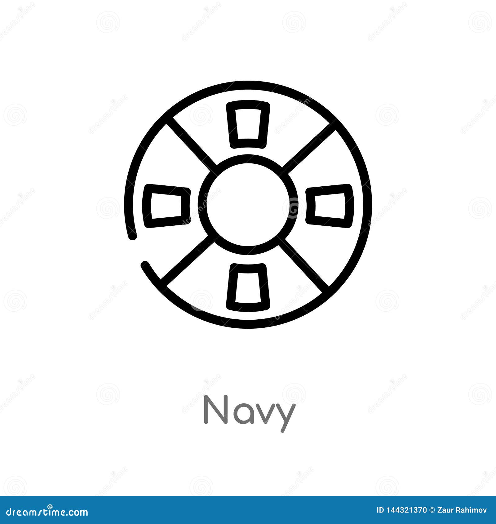 Outline Navy Vector Icon. Isolated Black Simple Line Element ...