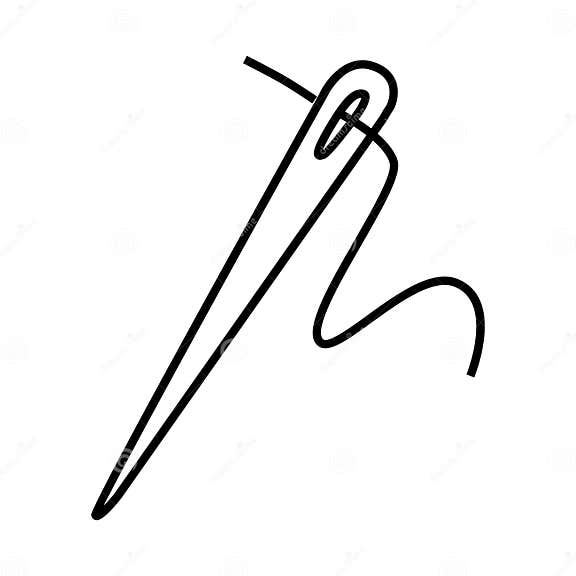 Outline of Needle and Thread Stock Vector - Illustration of vector ...