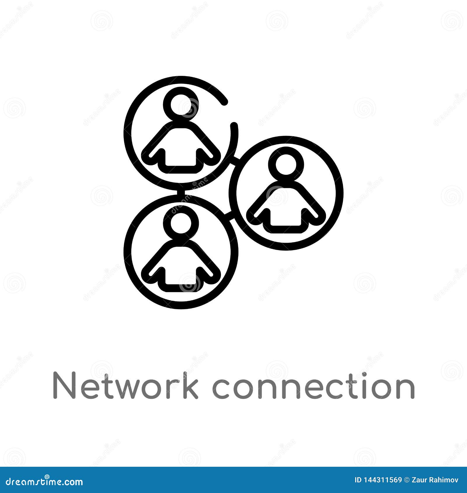 Outline Network Connection Vector Icon. Isolated Black Simple Line ...