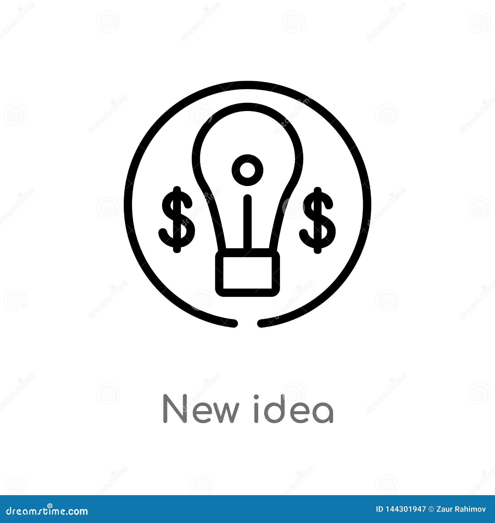 Outline New Idea Vector Icon. Isolated Black Simple Line Element ...