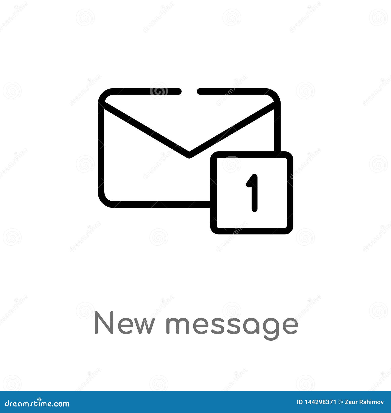 Outline New Message Vector Icon. Isolated Black Simple Line Element ...