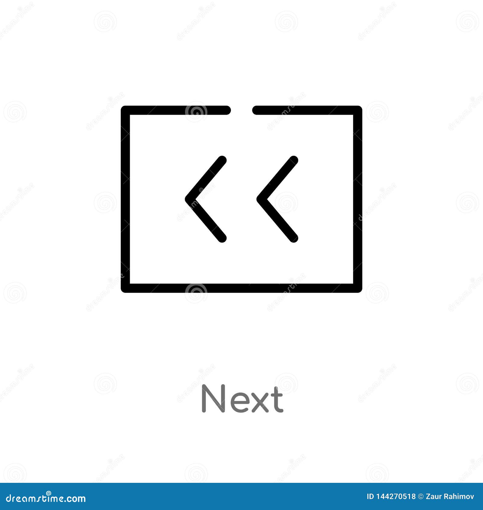 Outline Next Vector Icon. Isolated Black Simple Line Element ...