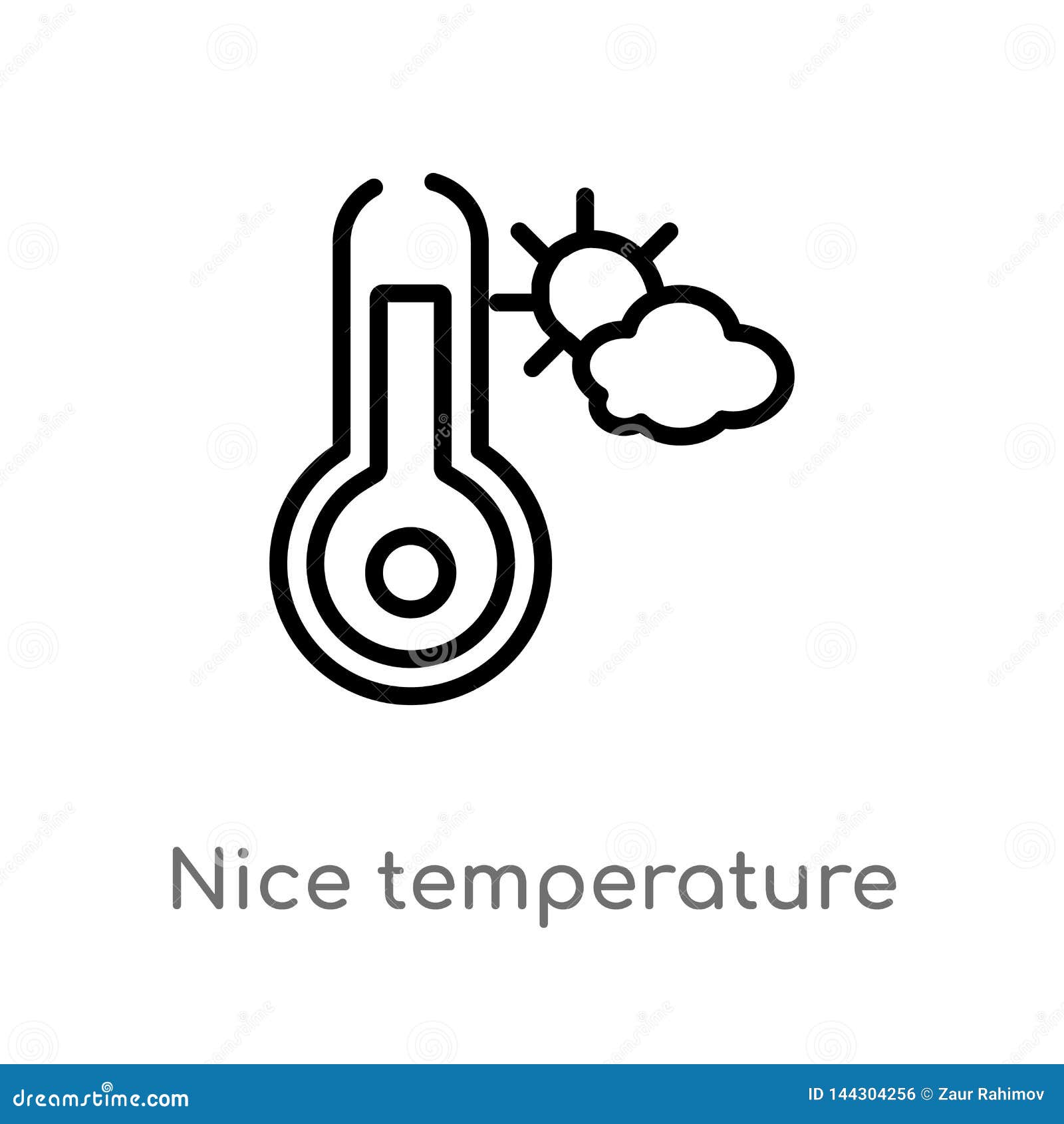 Outline Nice Temperature Vector Icon. Isolated Black Simple Line ...