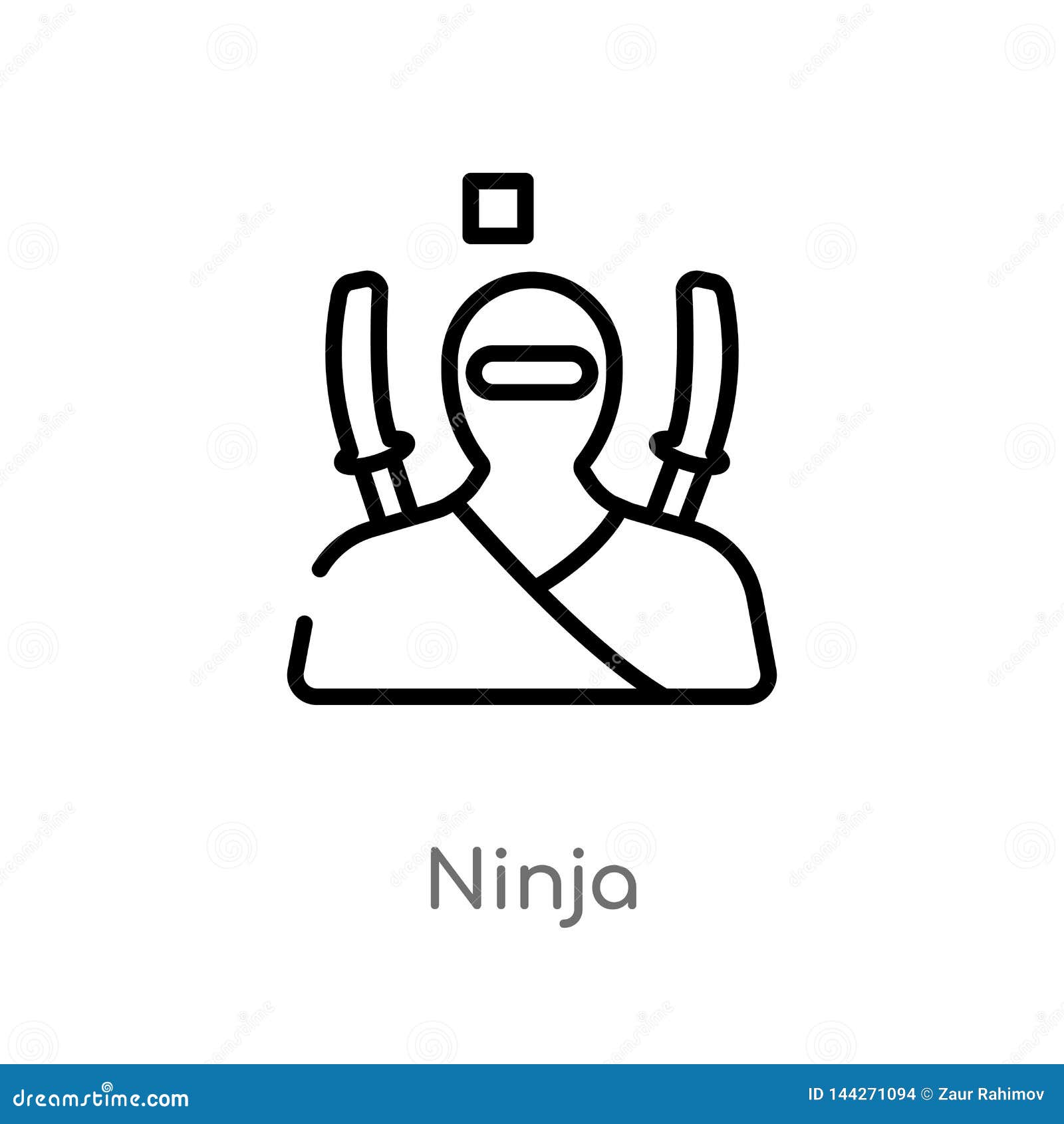 Outline Ninja Vector Icon. Isolated Black Simple Line Element ...