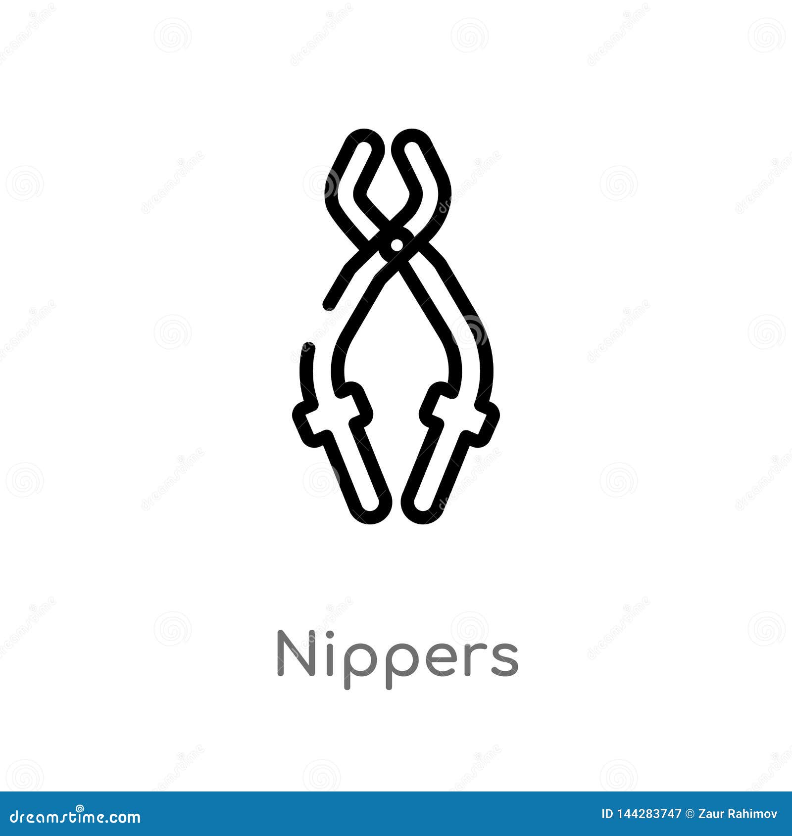 Outline Nippers Vector Icon. Isolated Black Simple Line Element ...