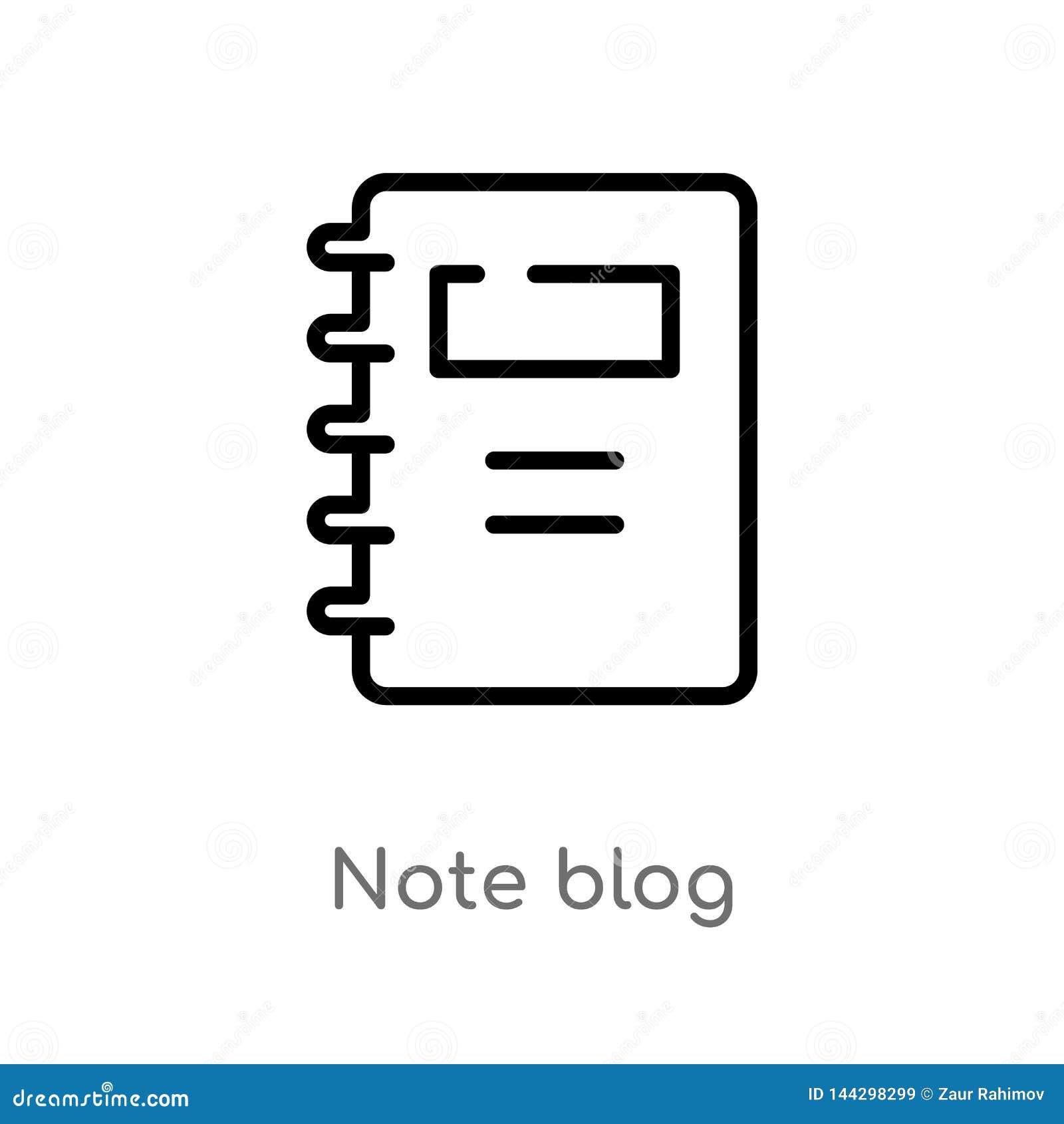 Outline Note Blog Vector Icon. Isolated Black Simple Line Element ...