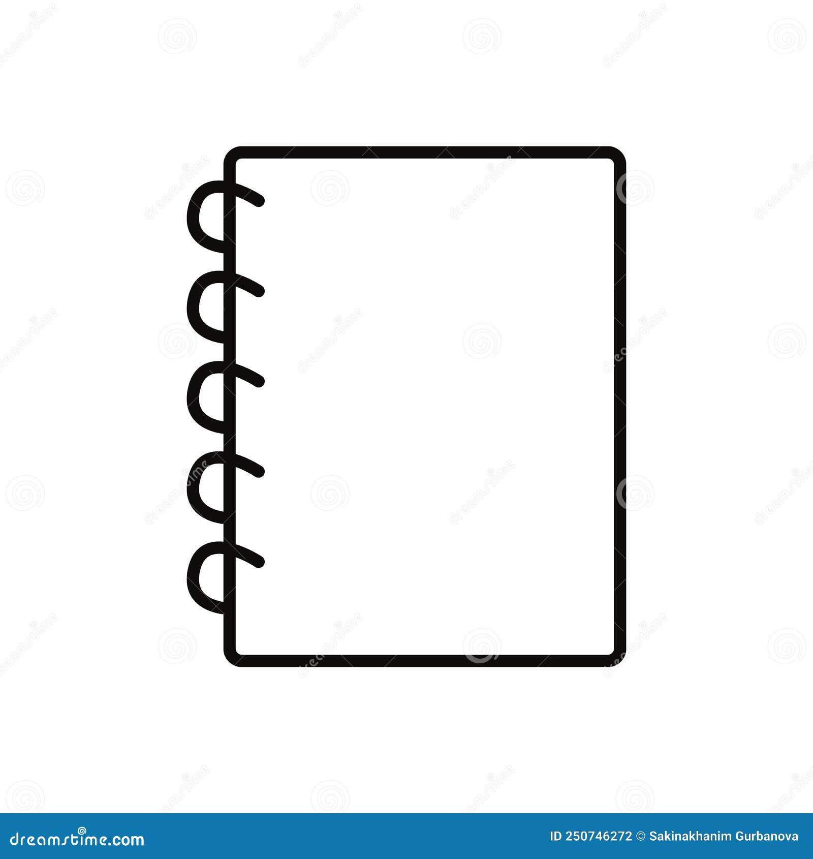 Outline Notebook Icon Illustration Stock Vector - Illustration of diary ...