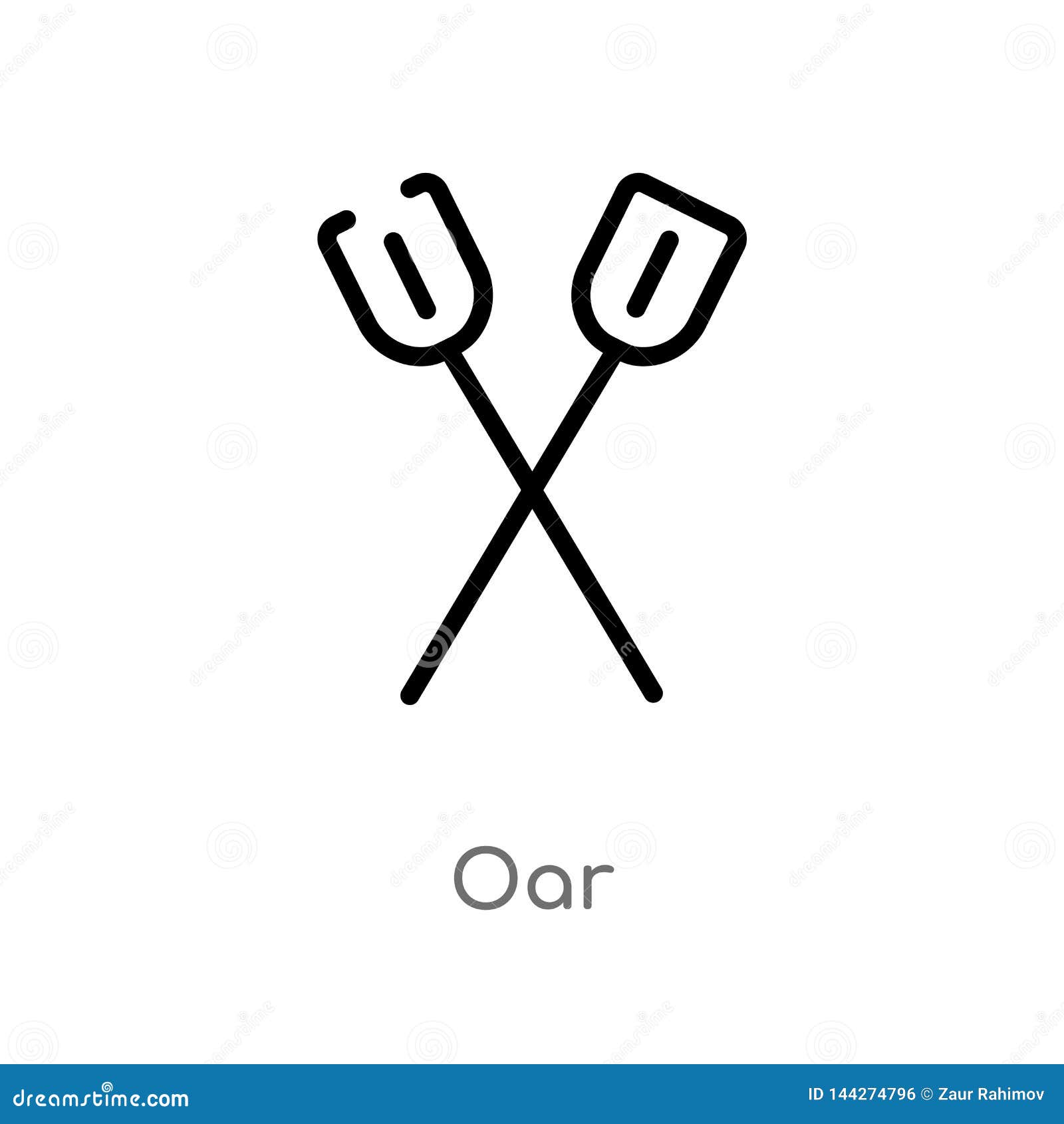 Outline Oar Vector Icon. Isolated Black Simple Line Element ...