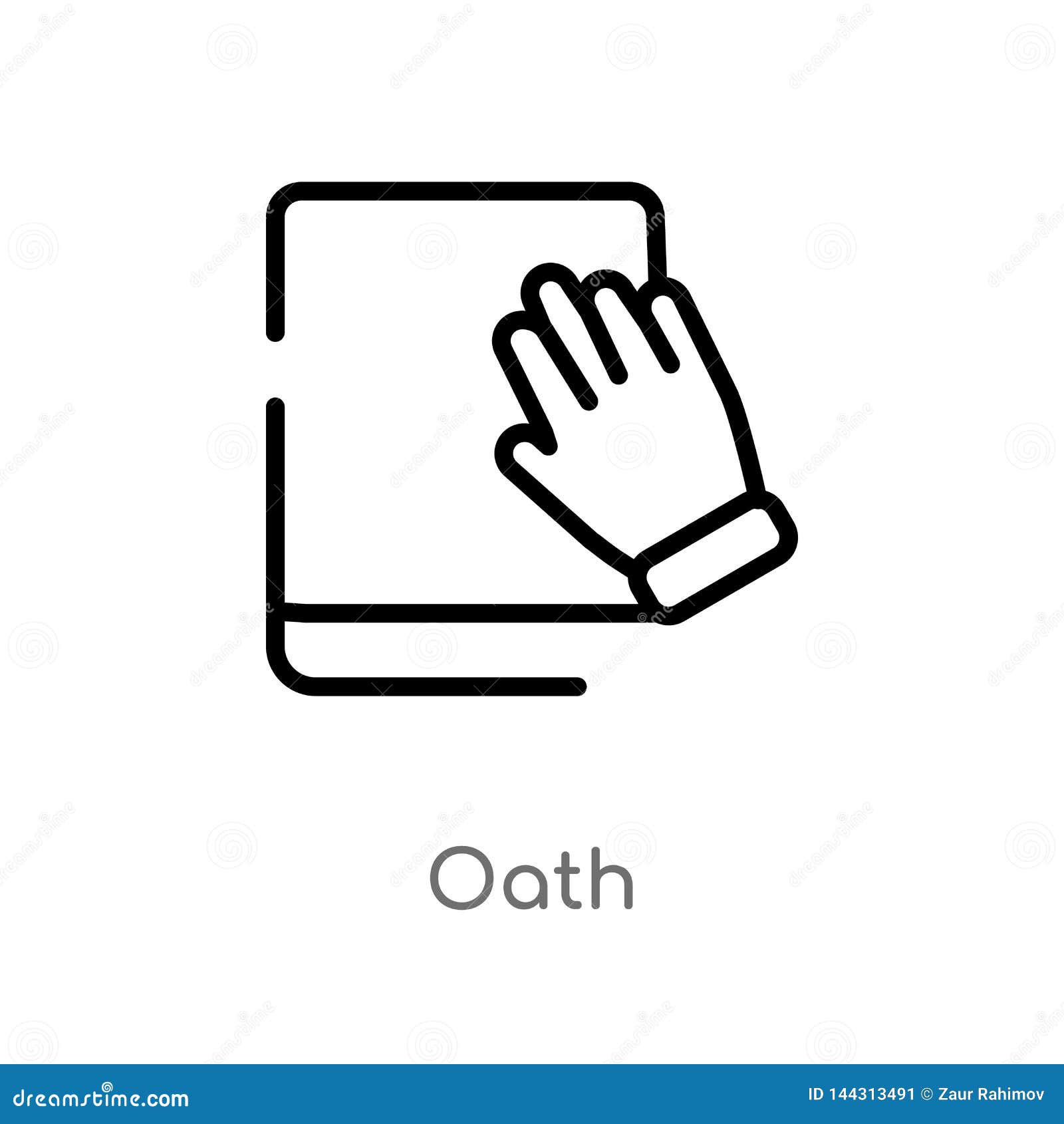 Outline Oath Vector Icon Isolated Black Simple Line Element