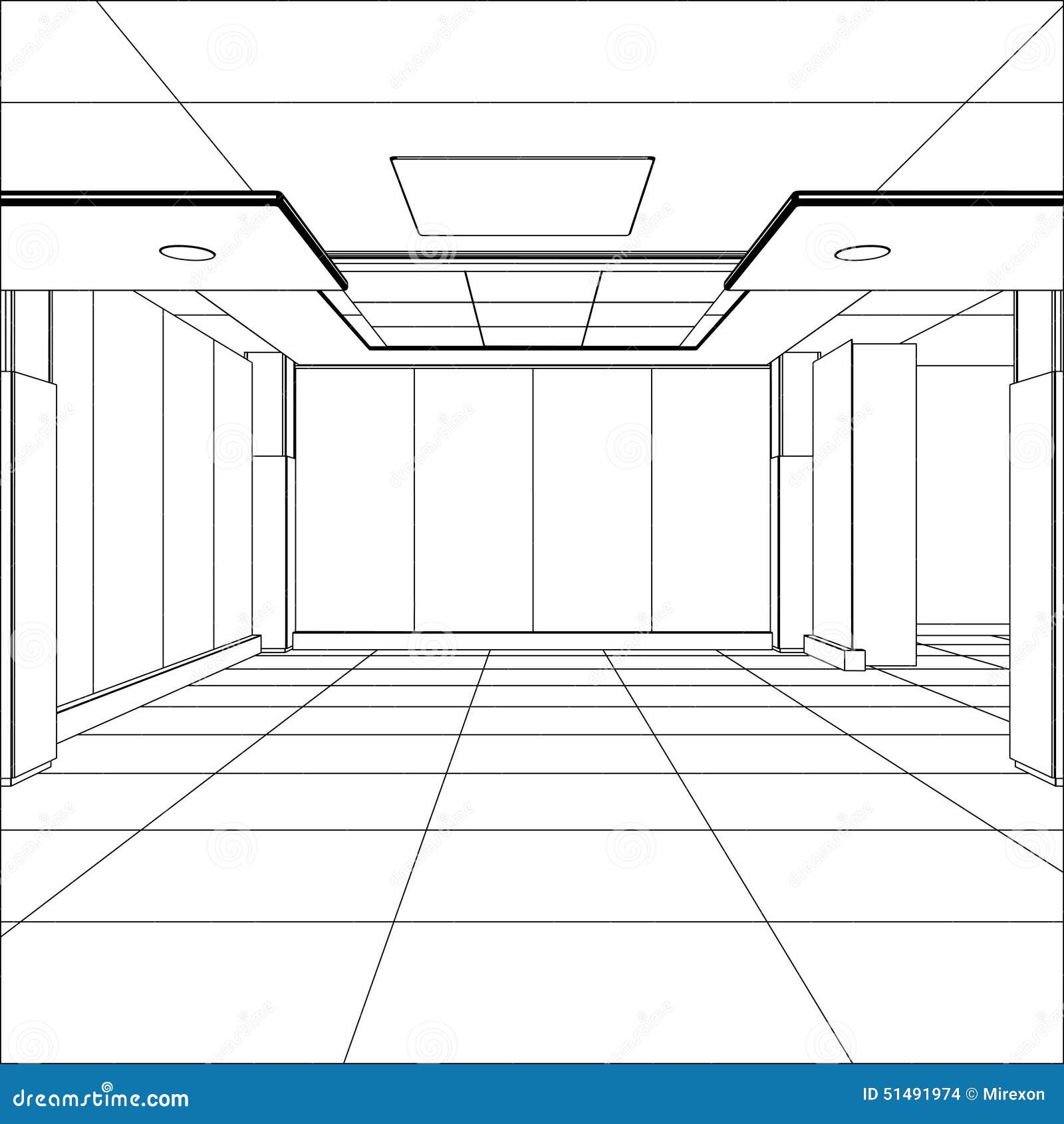 Outline Office Room. EPS 10 Vector Format Stock Vector - Illustration ...