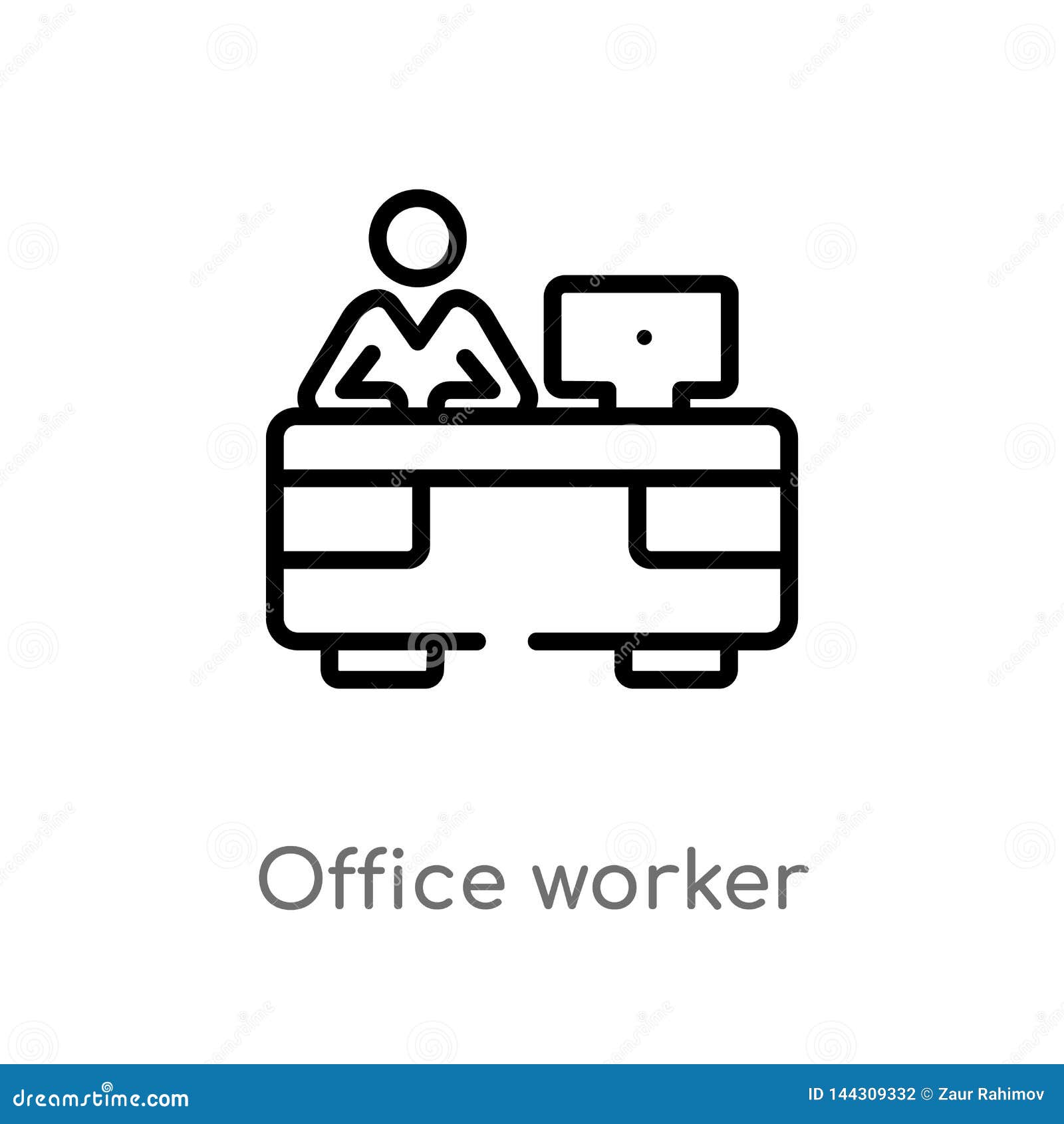 Outline Office Vector Icon. Isolated Black Simple Line Element ...