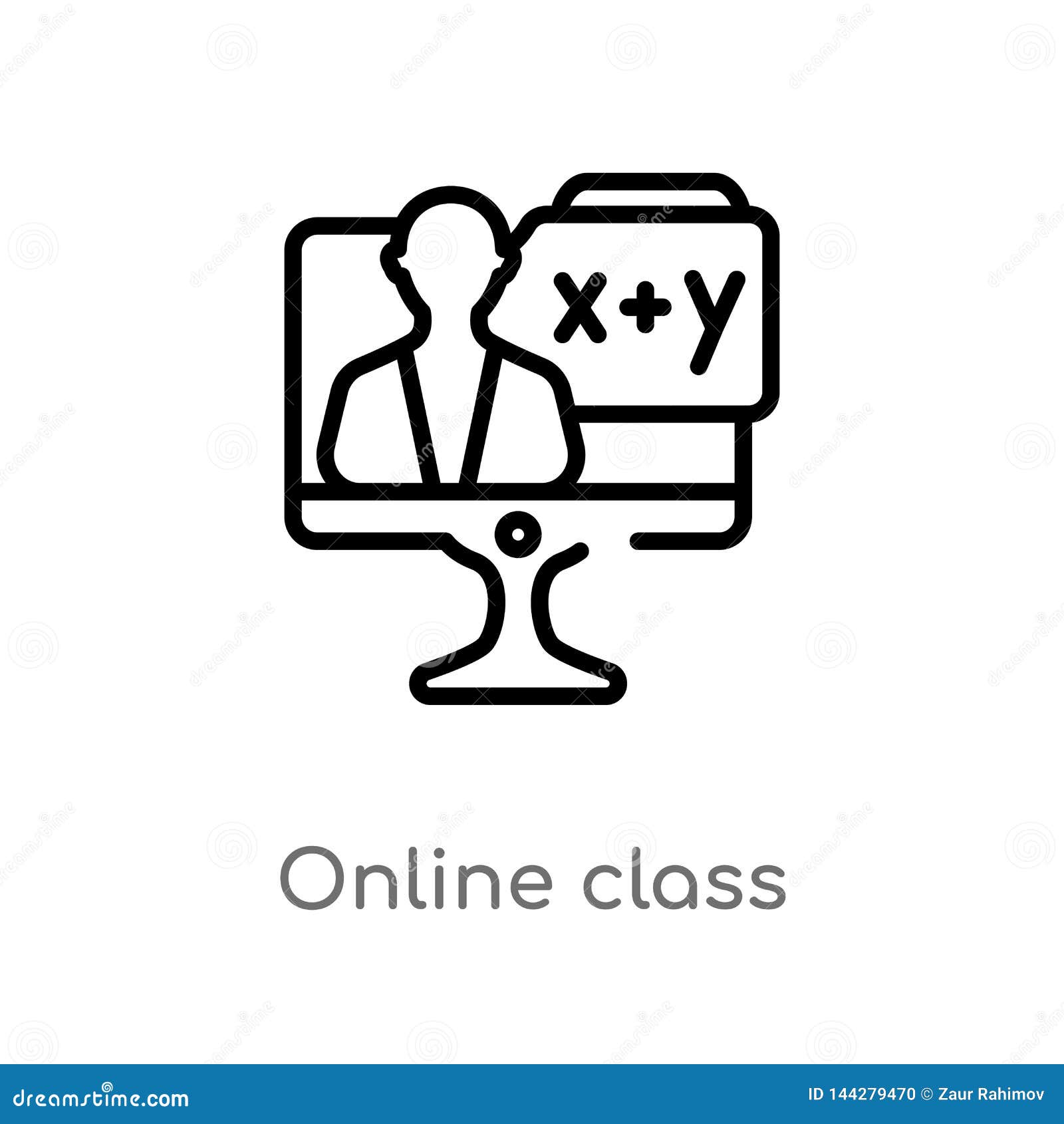 Outline Online Class Vector Icon. Isolated Black Simple Line Element ...