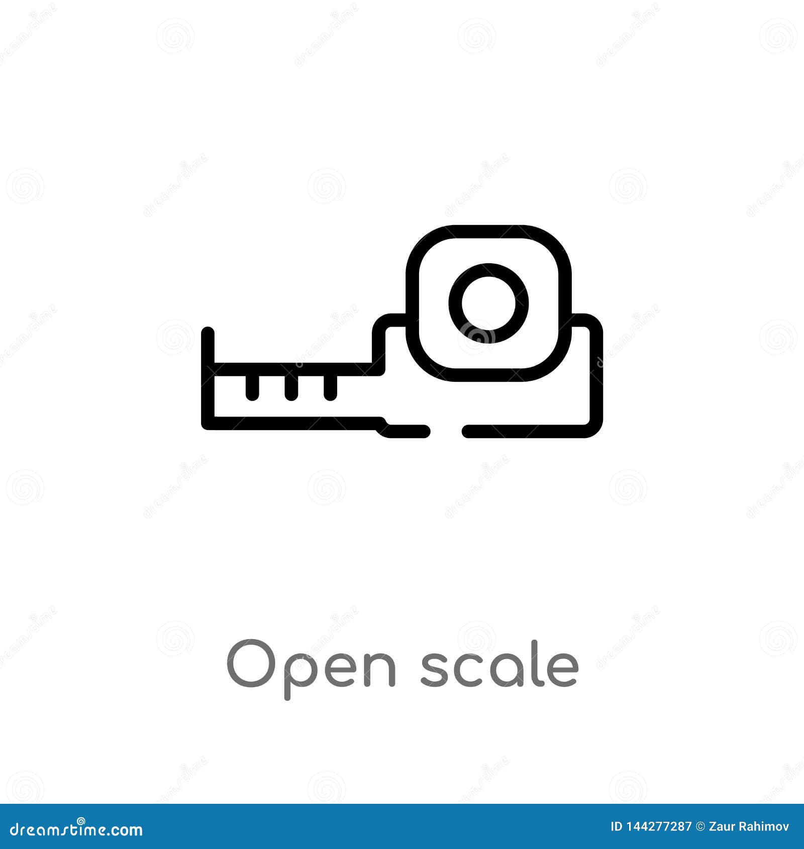 Outline Open Scale Vector Icon. Isolated Black Simple Line Element ...