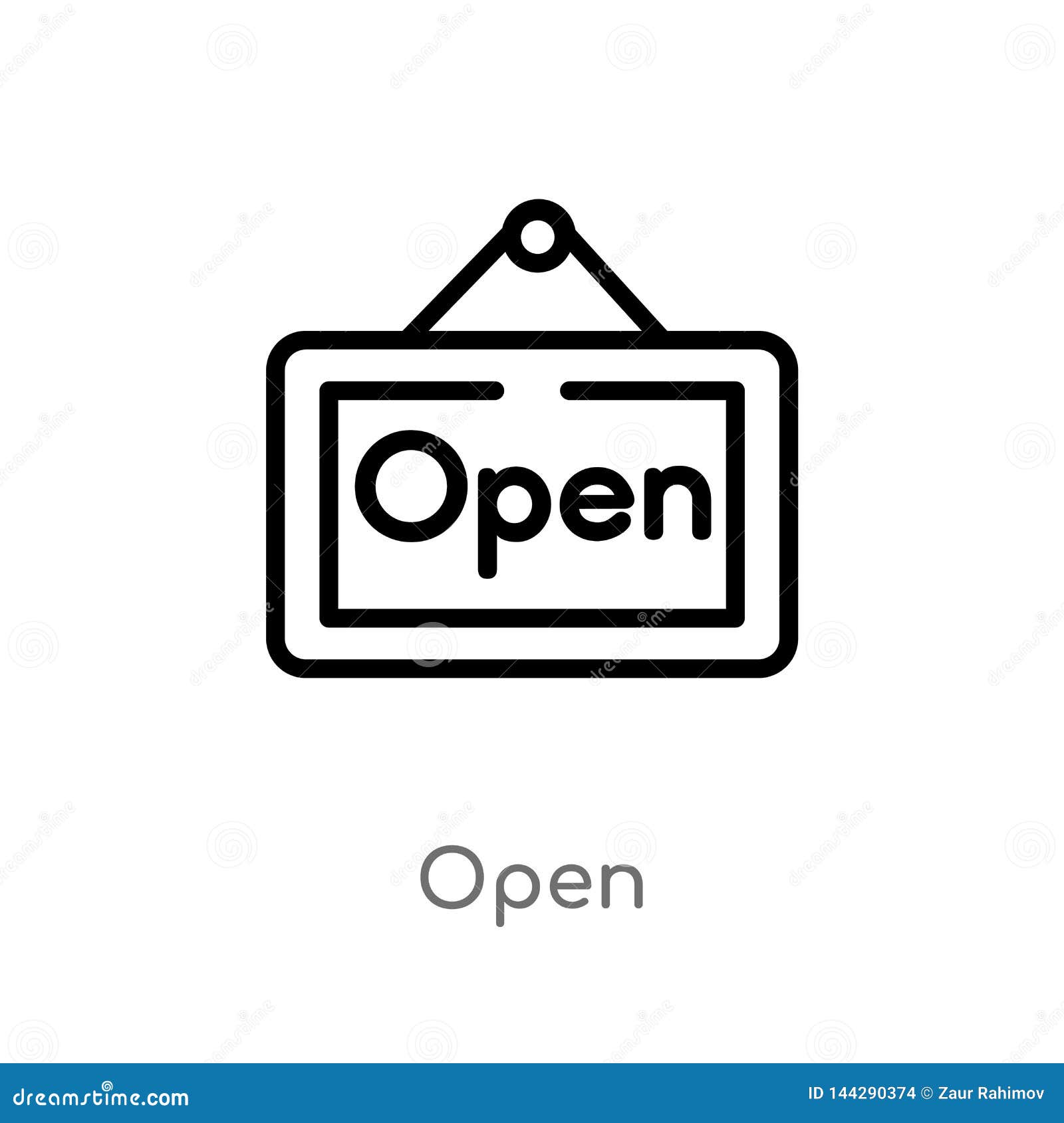 Outline Open Vector Icon. Isolated Black Simple Line Element ...
