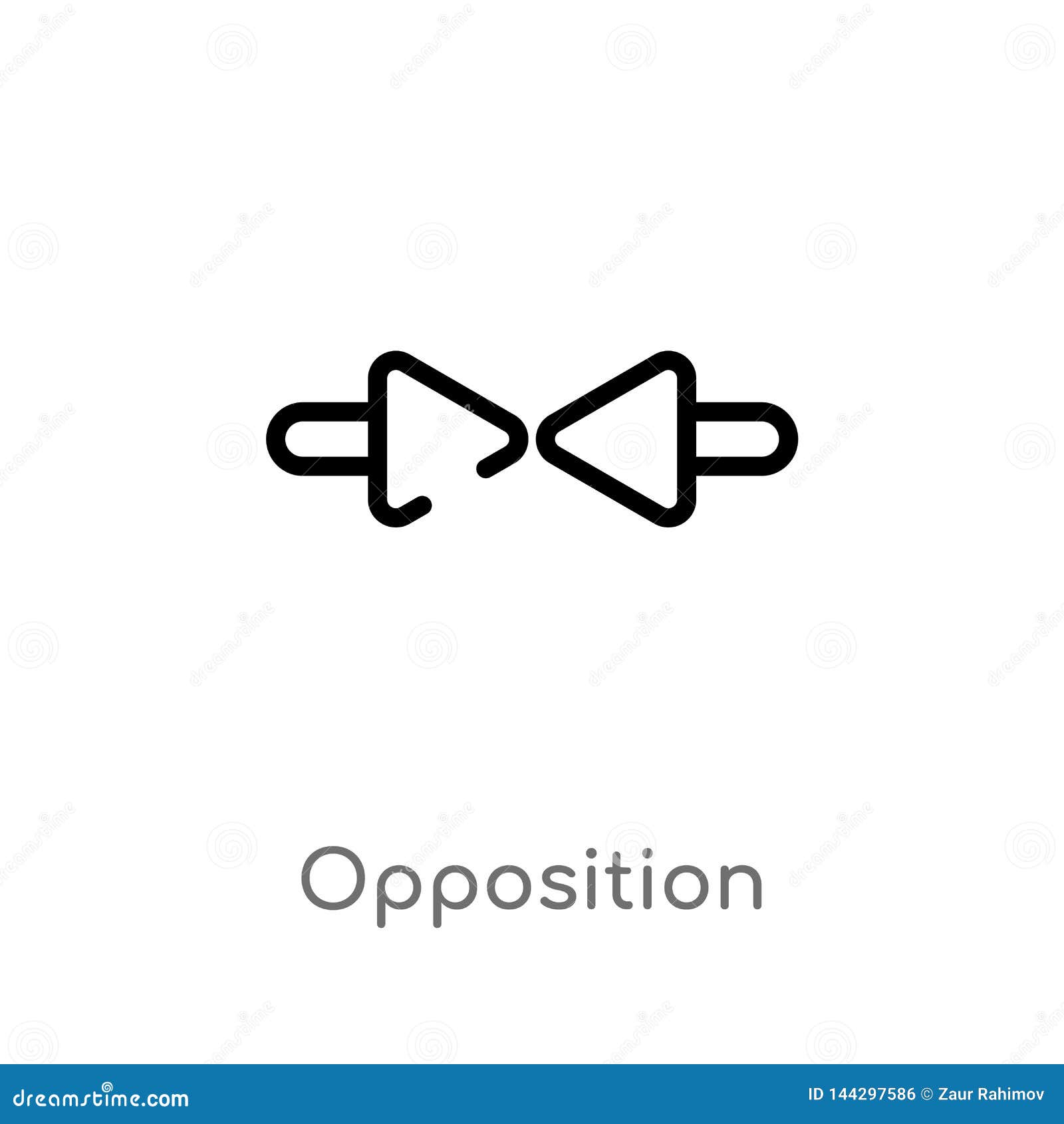 Outline Opposition Vector Icon. Isolated Black Simple Line Element ...