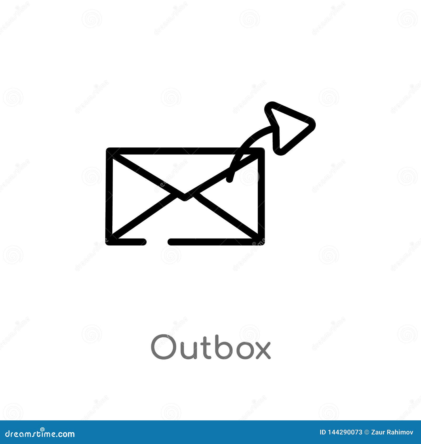 Outline Outbox Vector Icon. Isolated Black Simple Line Element ...