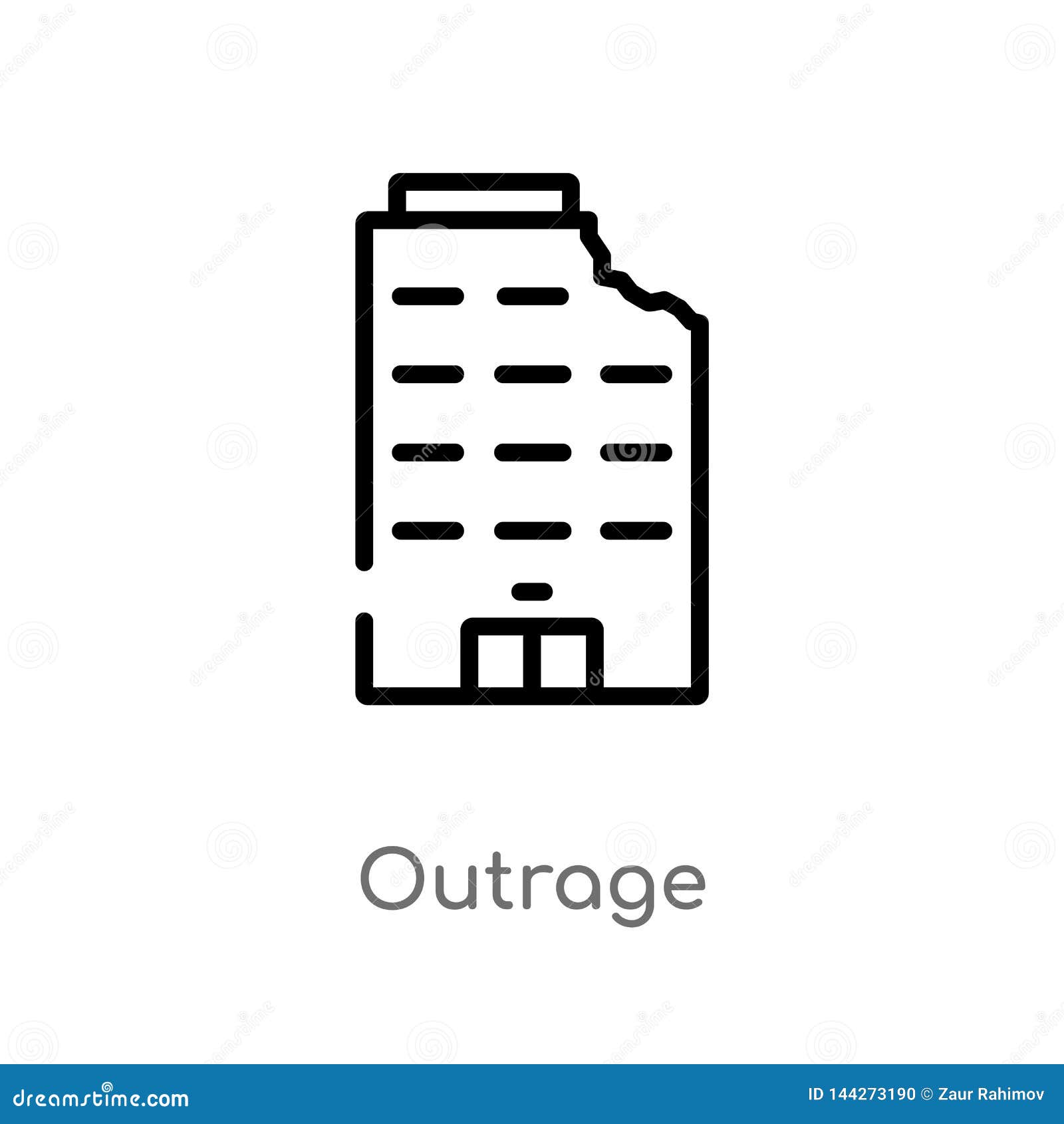 Outline Outrage Vector Icon. Isolated Black Simple Line Element ...