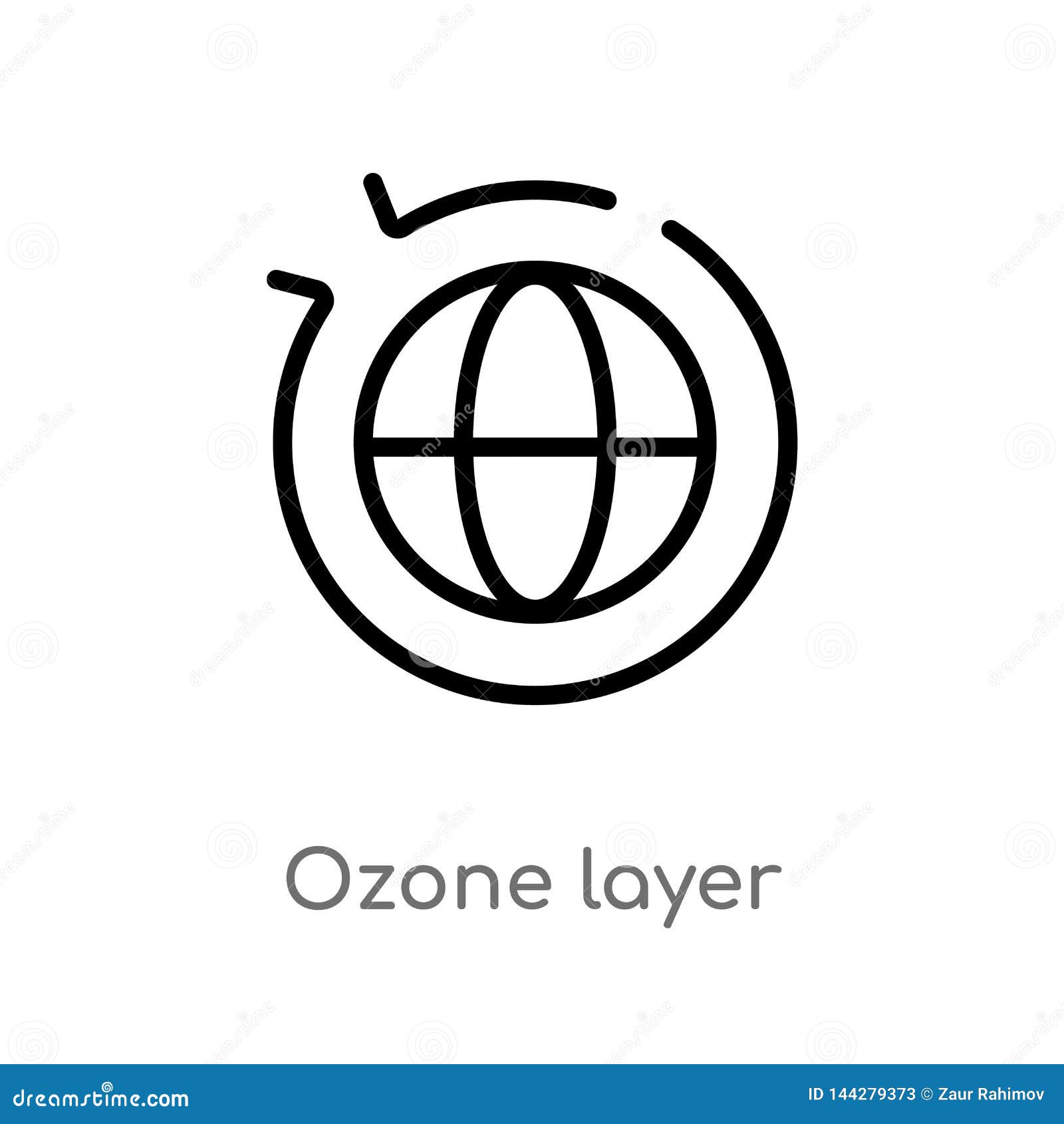 Outline Ozone Layer Vector Icon. Isolated Black Simple Line Element ...