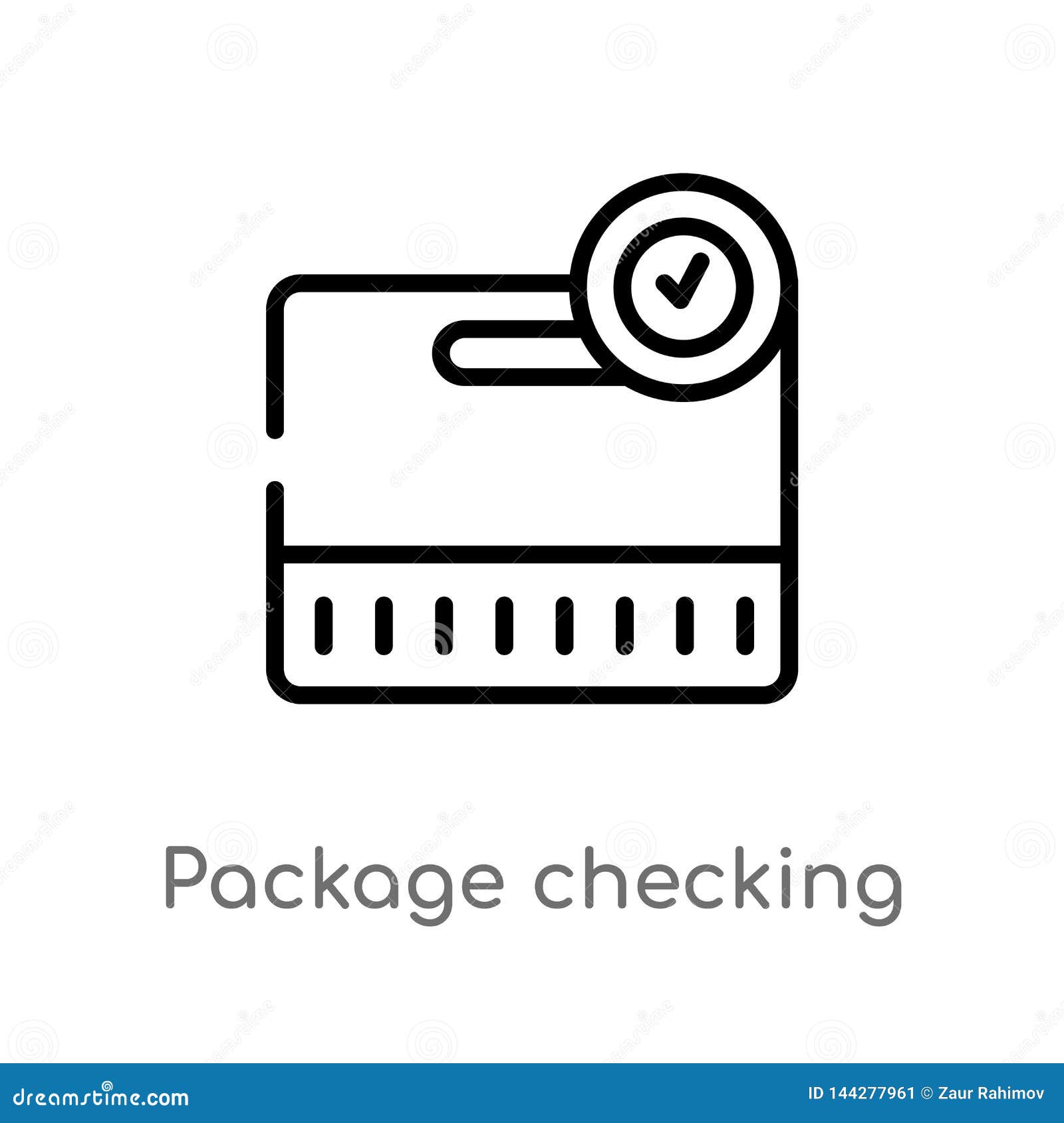 Outline Package Checking Vector Icon. Isolated Black Simple Line ...