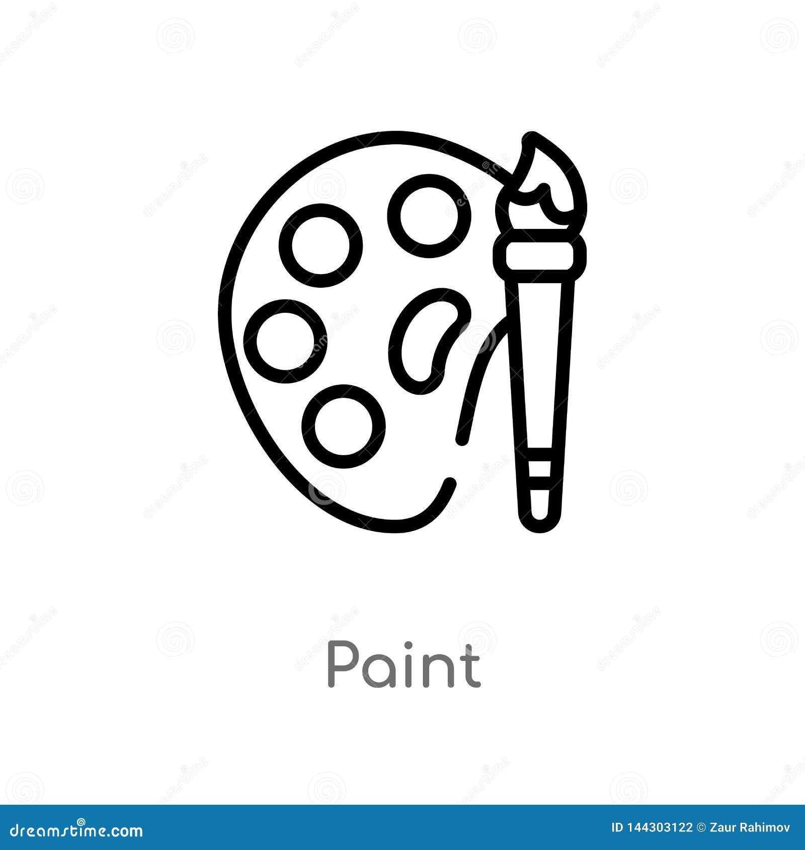 Outline Paint Vector Icon. Isolated Black Simple Line Element ...