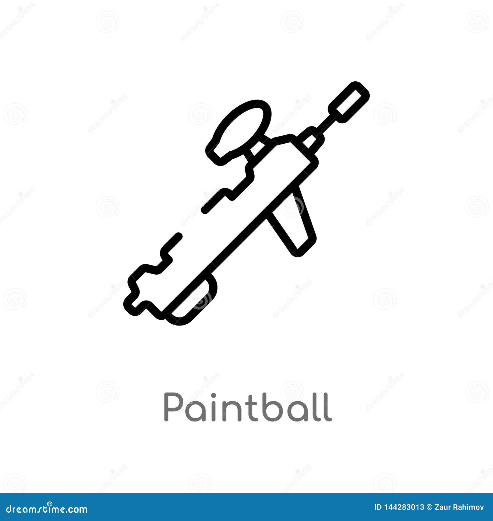 Outline Paintball Vector Icon. Isolated Black Simple Line Element ...