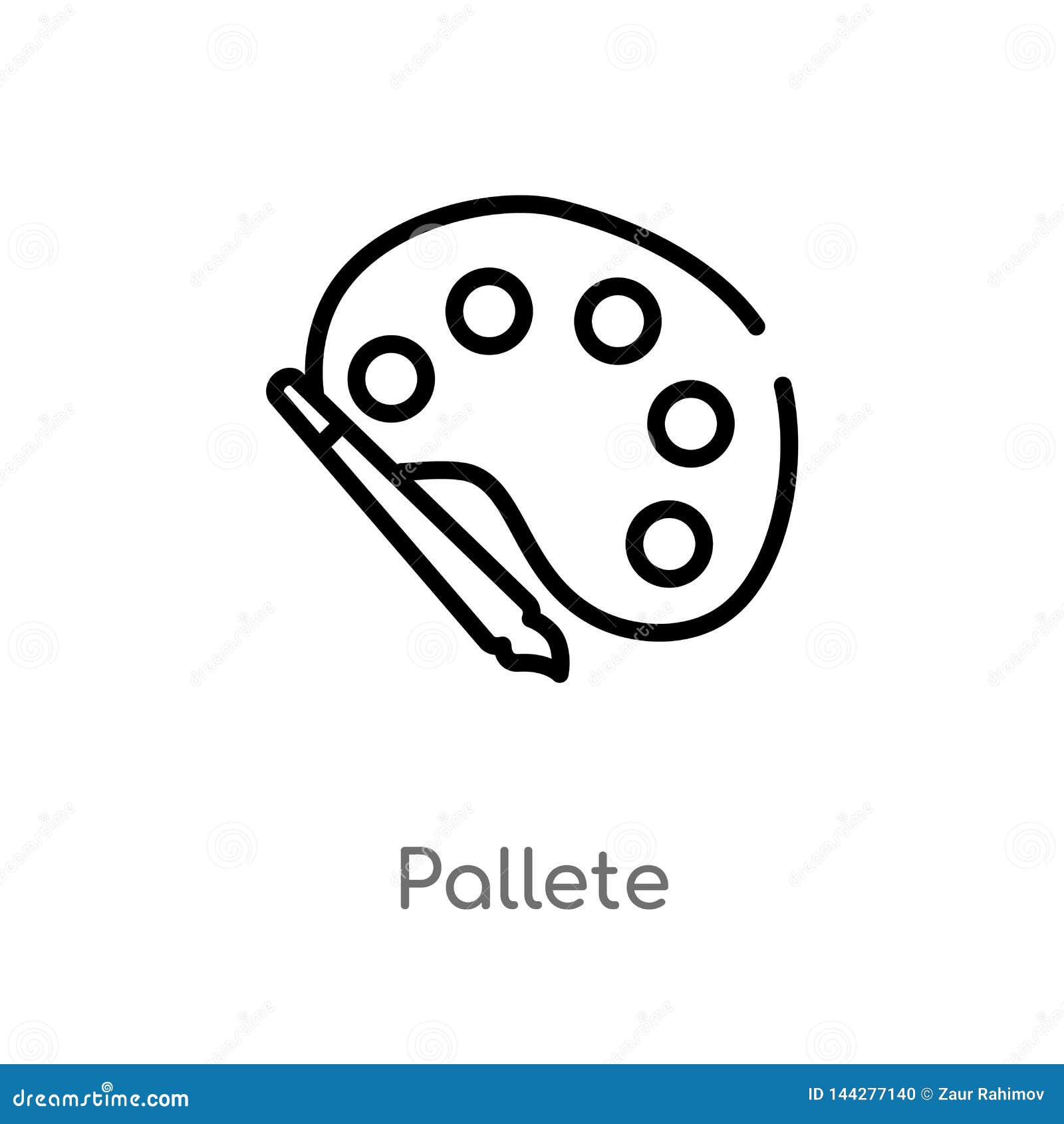 Outline Pallete Vector Icon. Isolated Black Simple Line Element ...