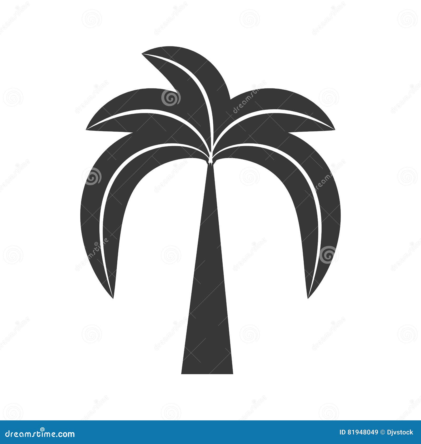 Outline Palm Tree Beach Tropical Stock Vector - Illustration of floral ...