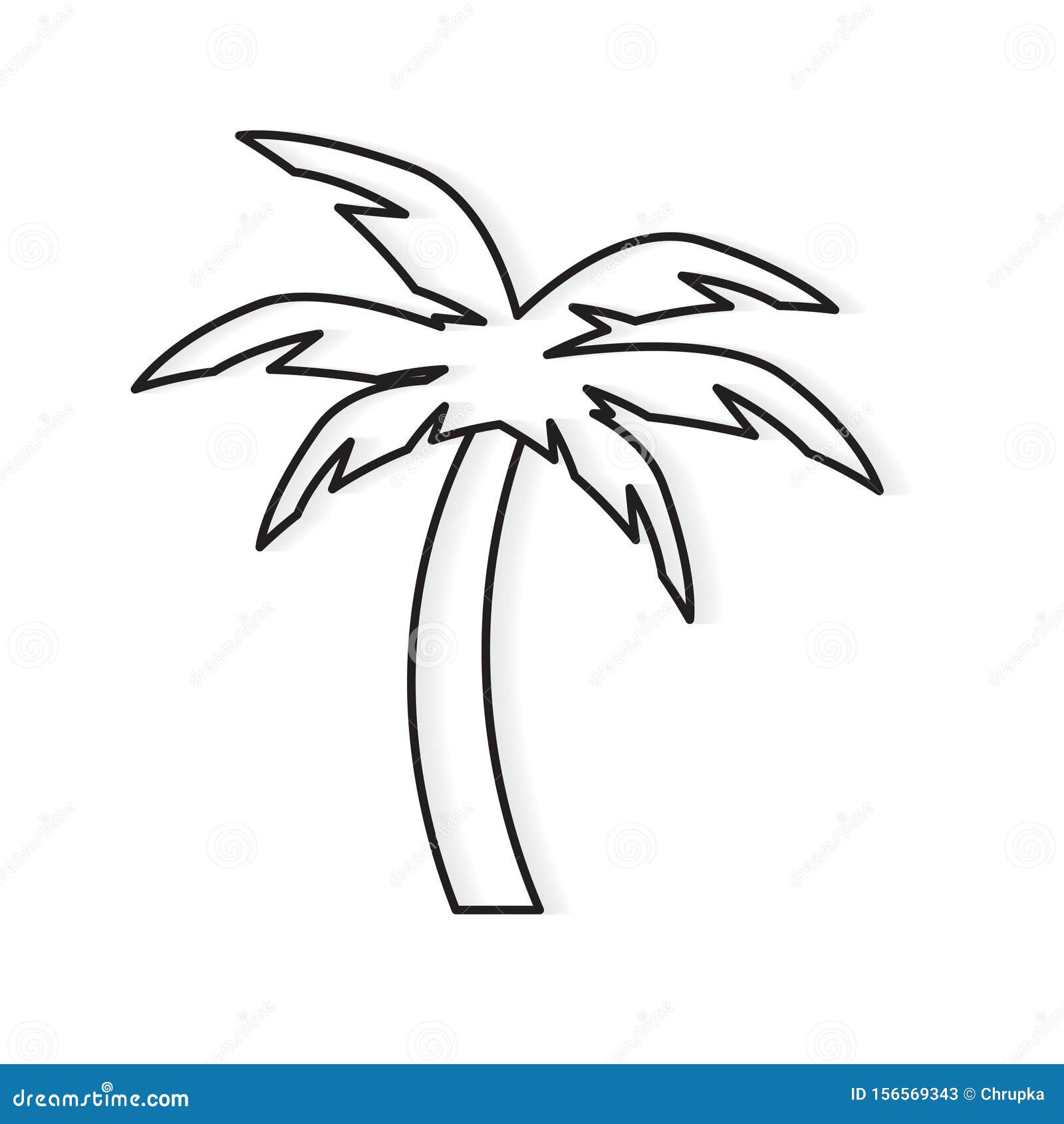 Outline of palm tree icon stock vector. Illustration of outdoors ...