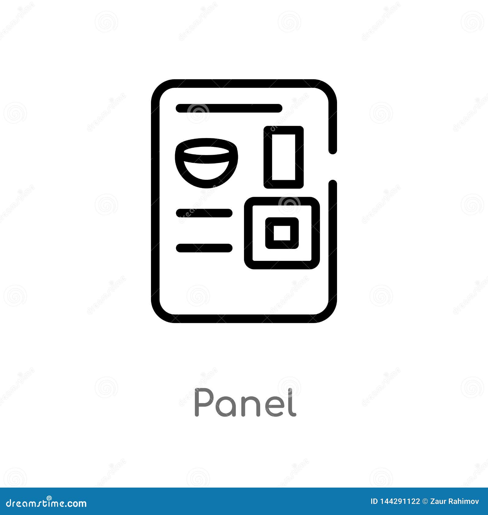 Outline Panel Vector Icon. Isolated Black Simple Line Element ...
