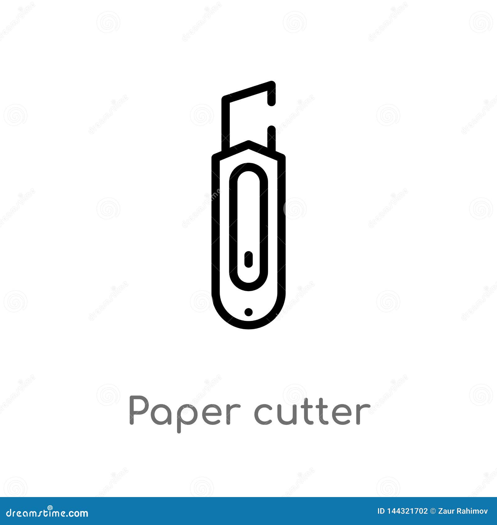 Outline Paper Cutter Vector Icon. Isolated Black Simple Line Element ...